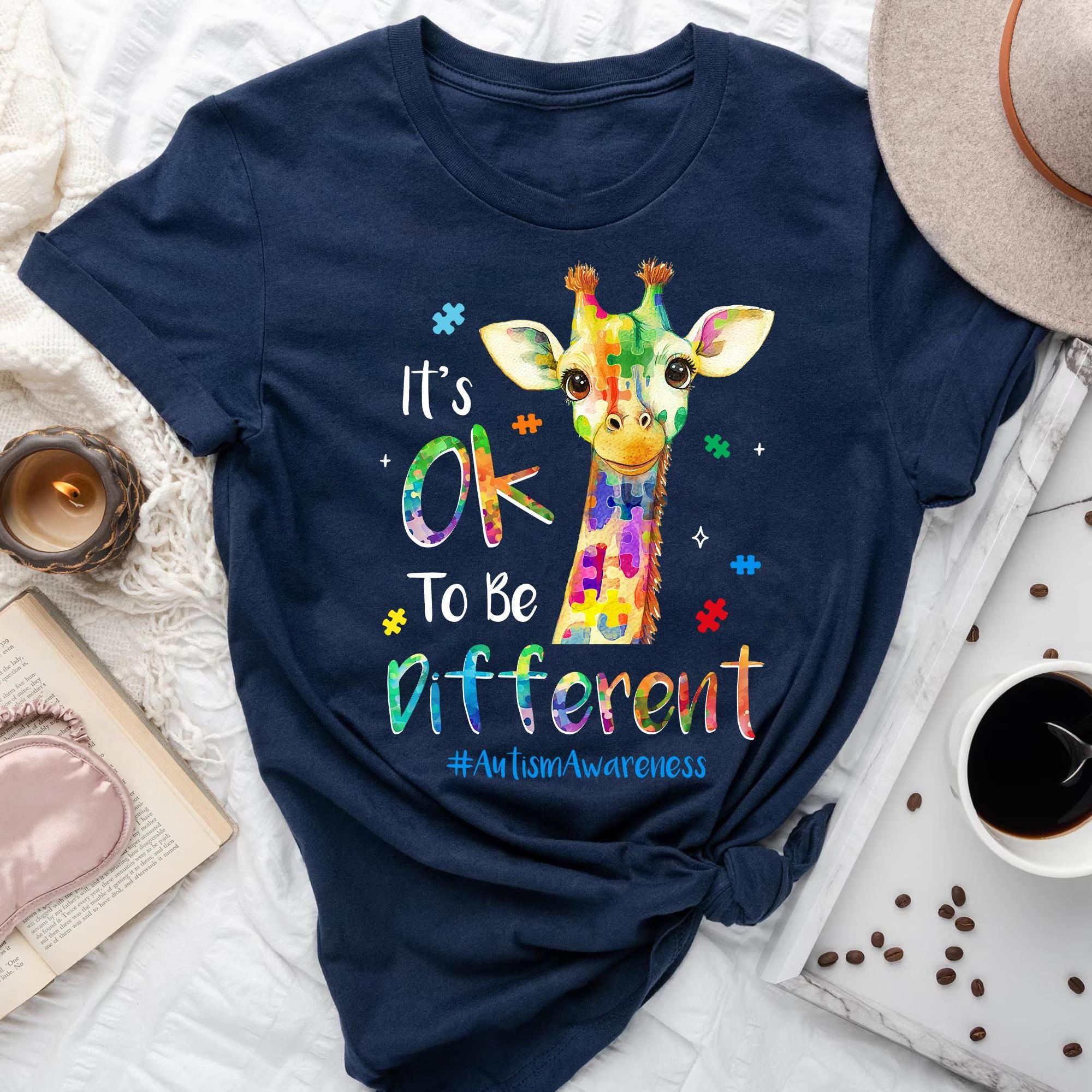 Giraffe It’s Ok To Be Different Autism Awareness Shirt, Neurodiversity ...