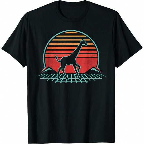 Giraffe Lover Animal Retro Vintage 80s Style T-Shirt.JPG - Walmart.com