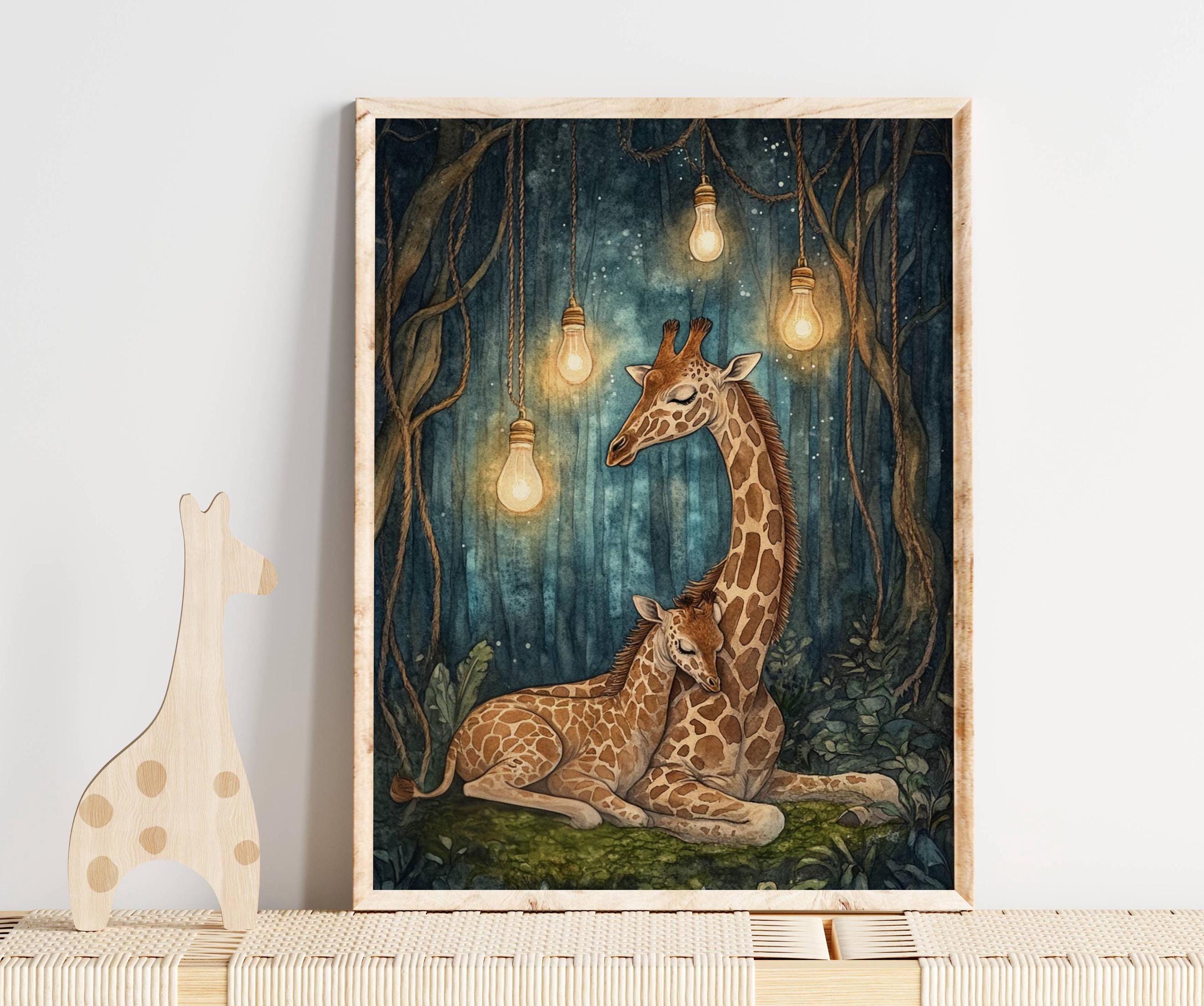 Giraffe Nursery Print, Safari Nursery Decor, Mom And Baby Animal Art ...
