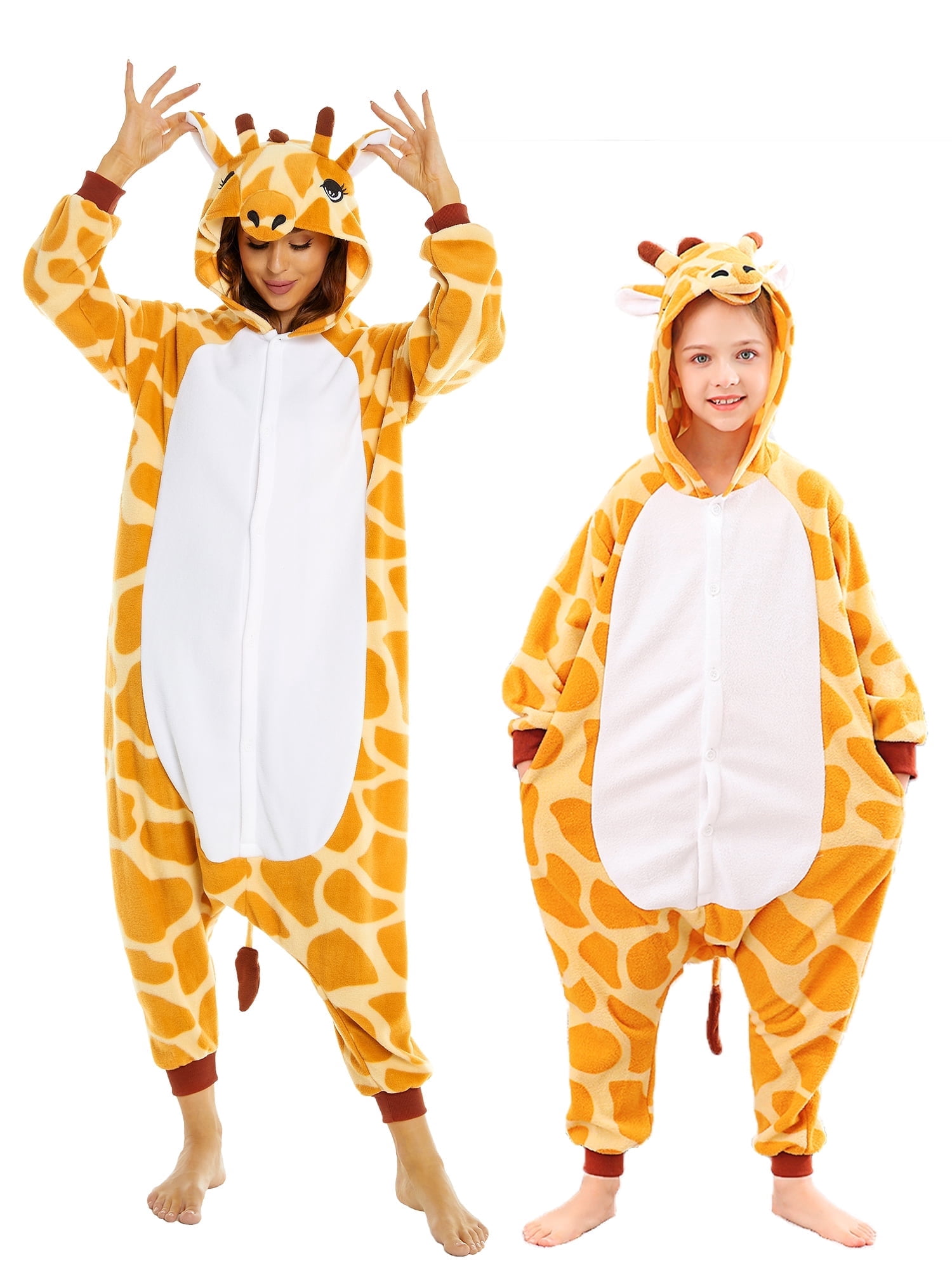 Giraffe Onesie Pajama Kids Unisex Animal Costumes Polyester One-Piece ...