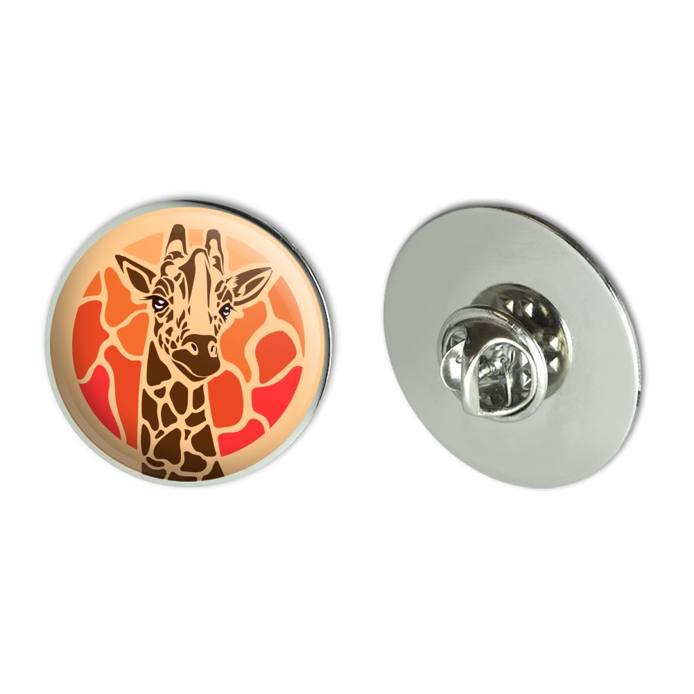 Giraffe Orange Circle Metal 1.1" Tie Tack Hat Lapel Pin Pinback ...