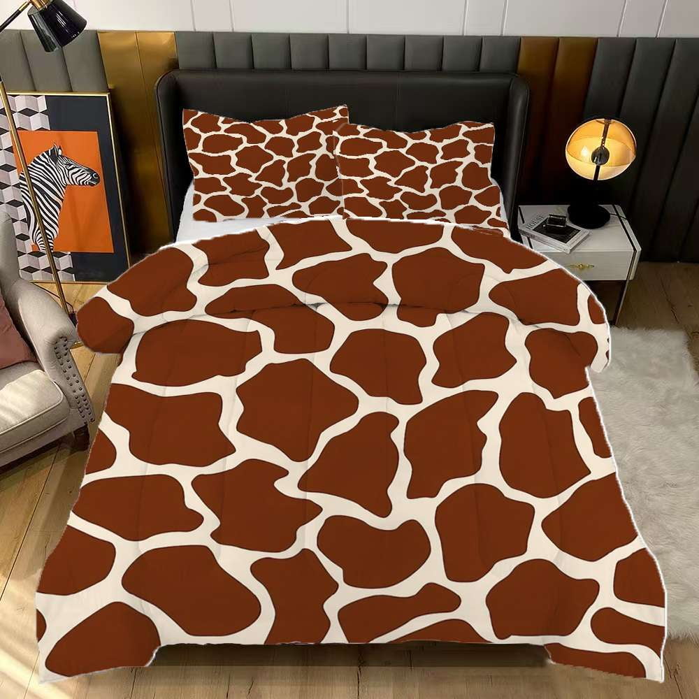 Giraffe Pattern Comforter Set King Size Bedding Set For Travl Bedroom ...