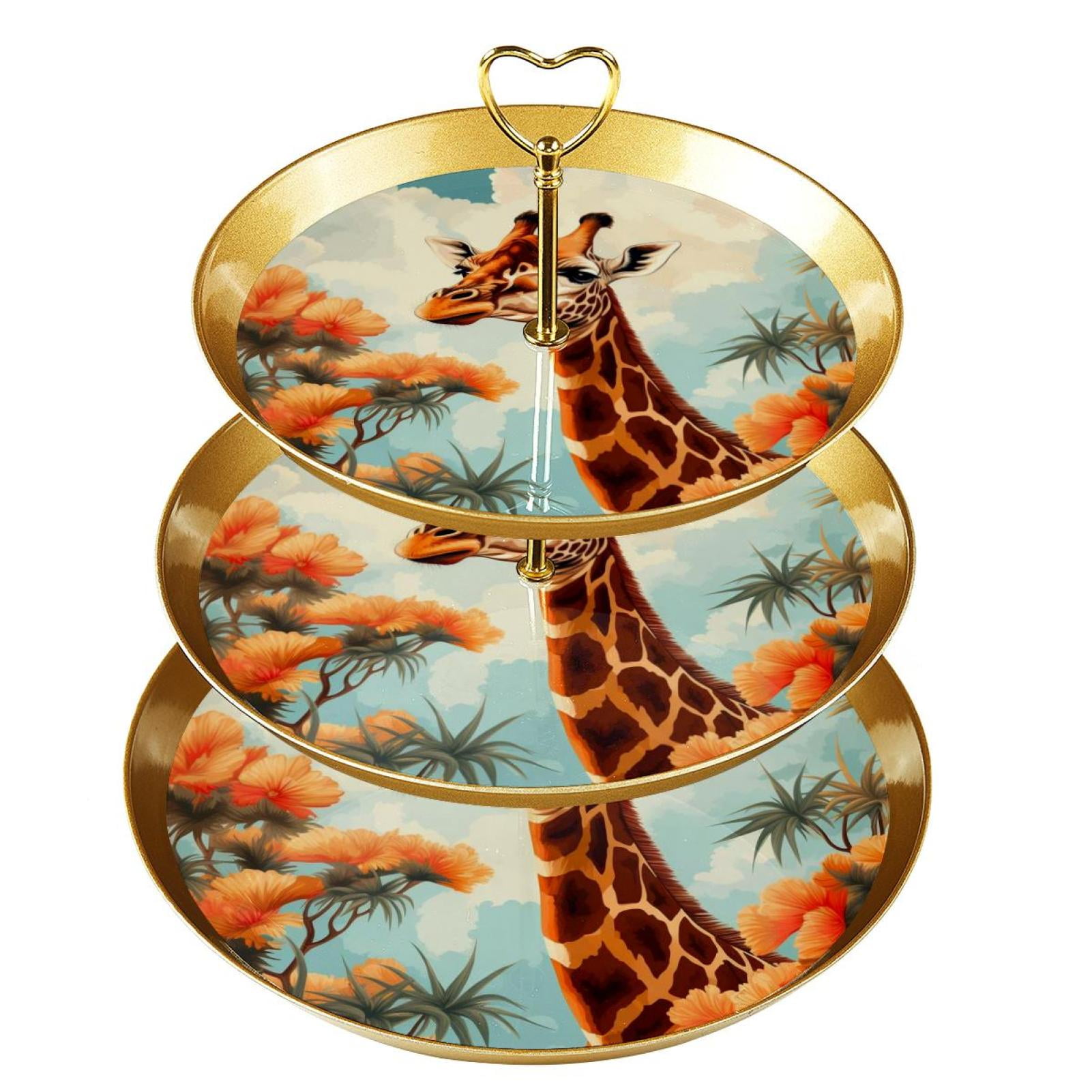 Giraffe Plastic Discs Dessert Table Holder with Iron Pillars - Elegant ...