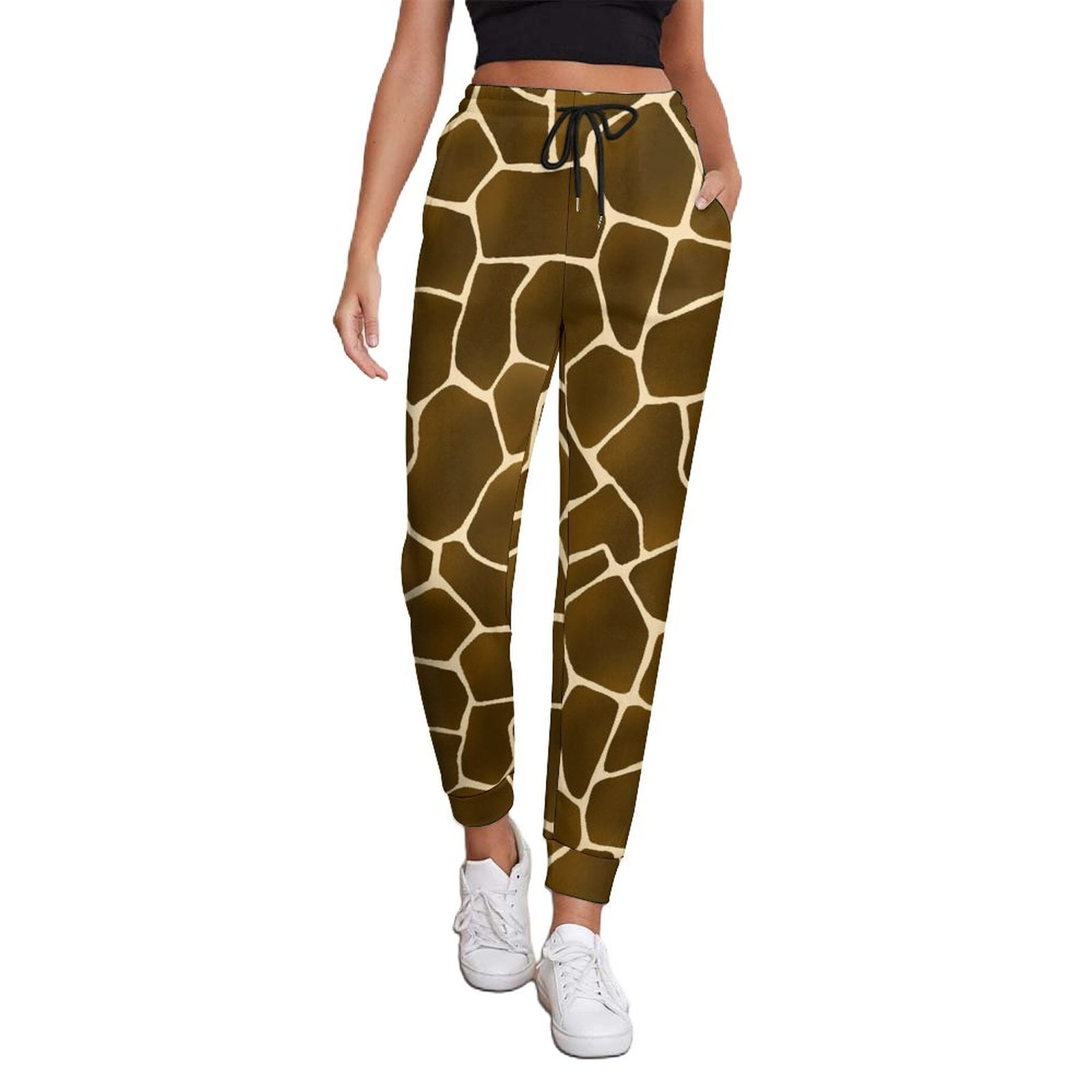 Giraffe Print Baggy Pants Spring Animal Art Classic Sweatpants Female Y2K Graphic Trousers Big ...