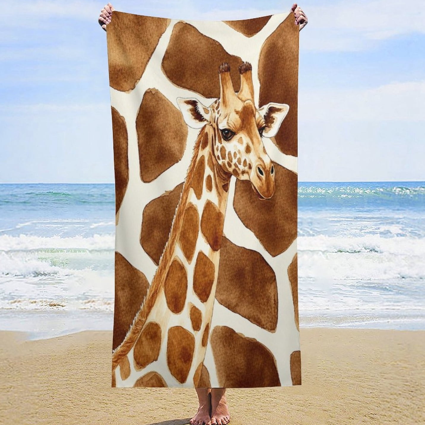 Giraffe Print Beach Towel 35x70 Inch Quick Dry Microfiber Soft ...