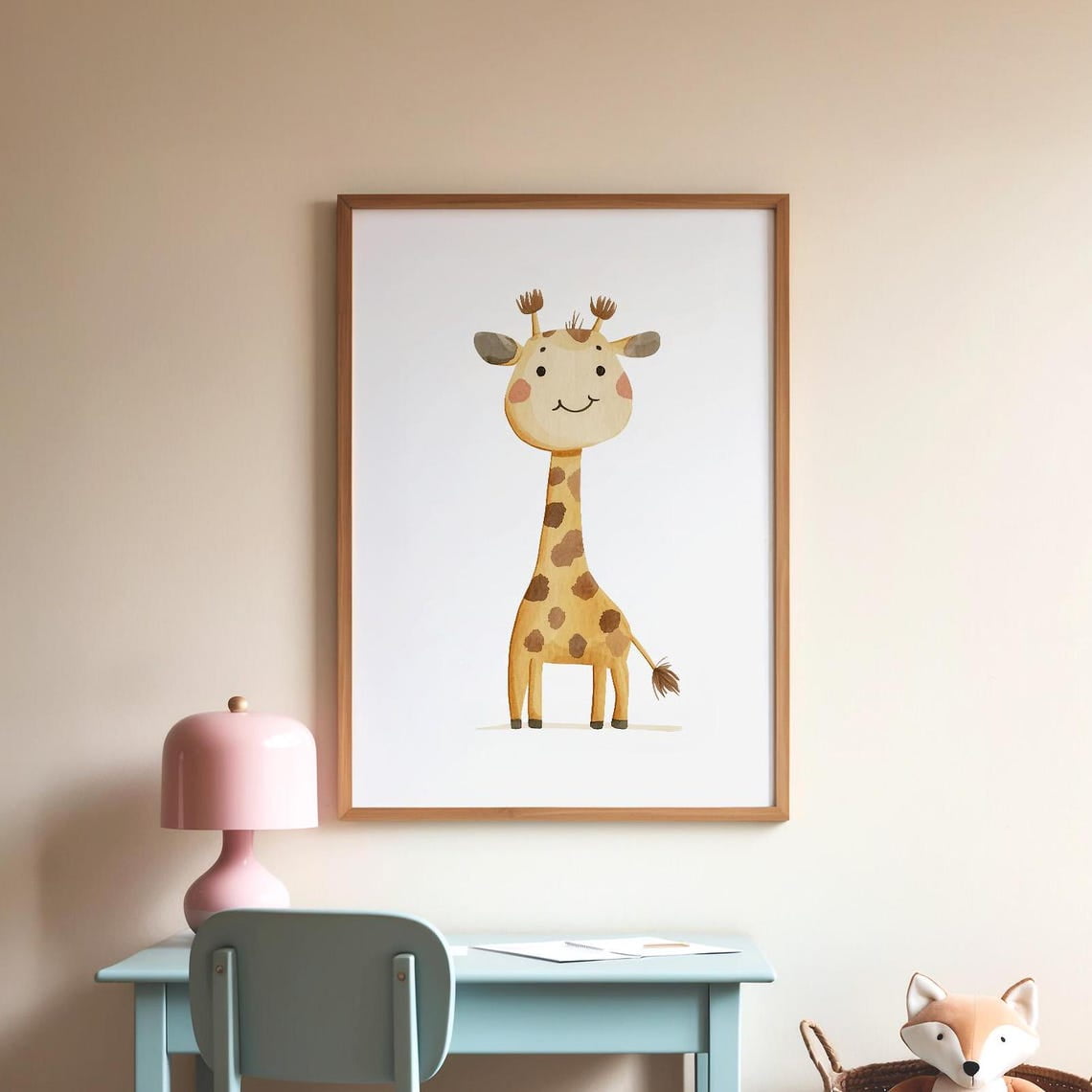 Giraffe Print, Cute Nursery Art, Fun Animal Nursery Quirky Jungle Wall ...