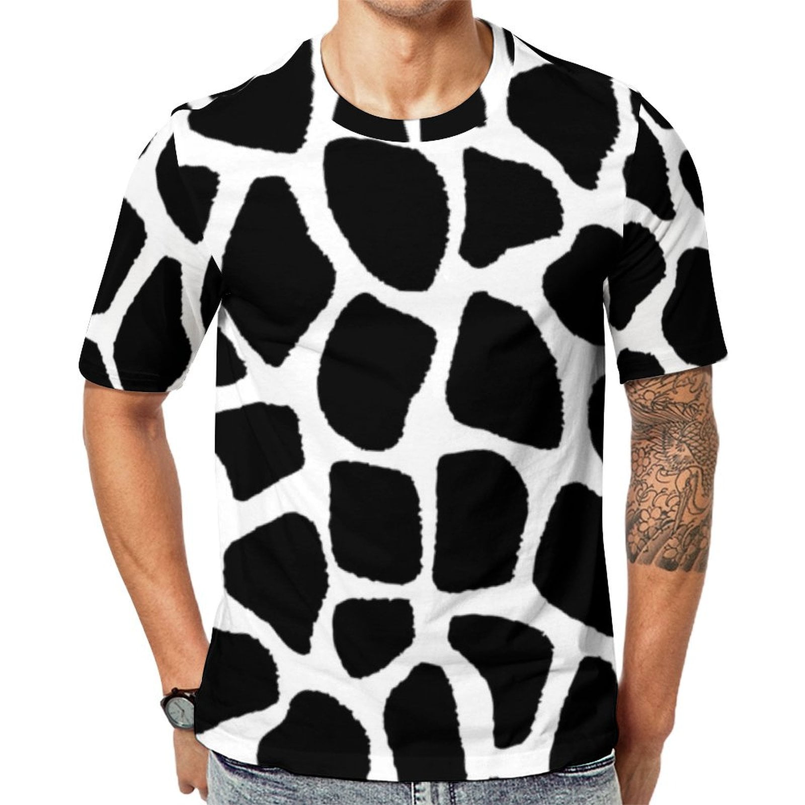 Giraffe Print T Shirt Wild Animal Fashion TShirts Men Streetwear Tshirt ...
