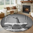 Giraffe Round Rug 8ft Washable Circle Rugs Non Slip Funny Animal ...