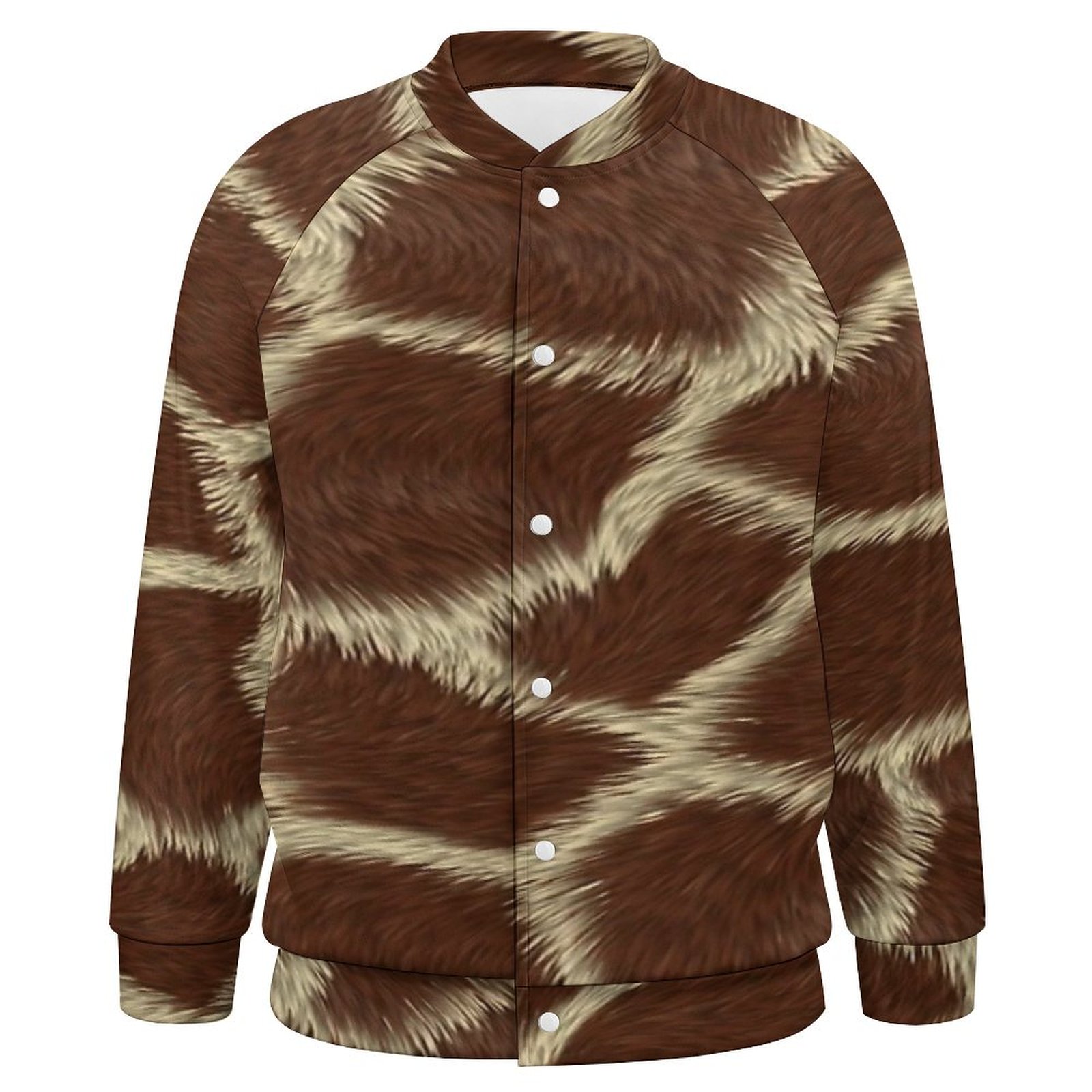 Giraffe Skin Print Baseball Jersey Fashion Ribbed Sleeve Man Women's ...