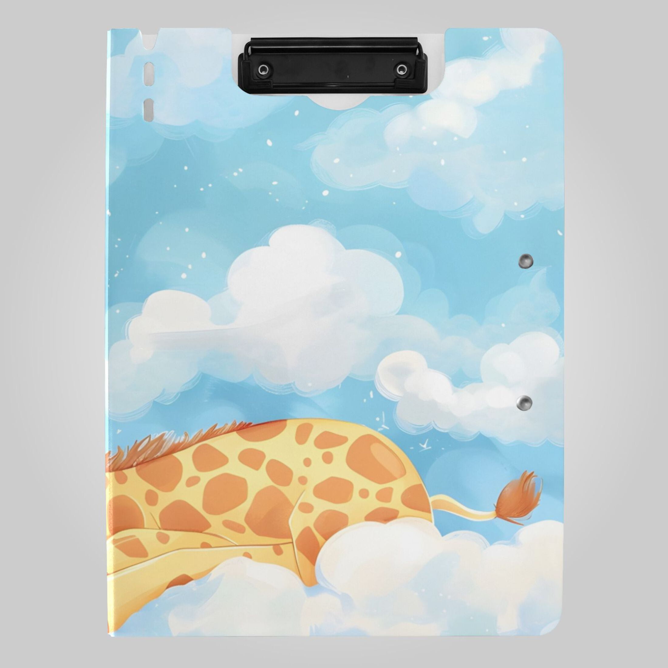 Giraffe Sleeping in Clouds Foldable Binder Folder Clipboard with Pen ...