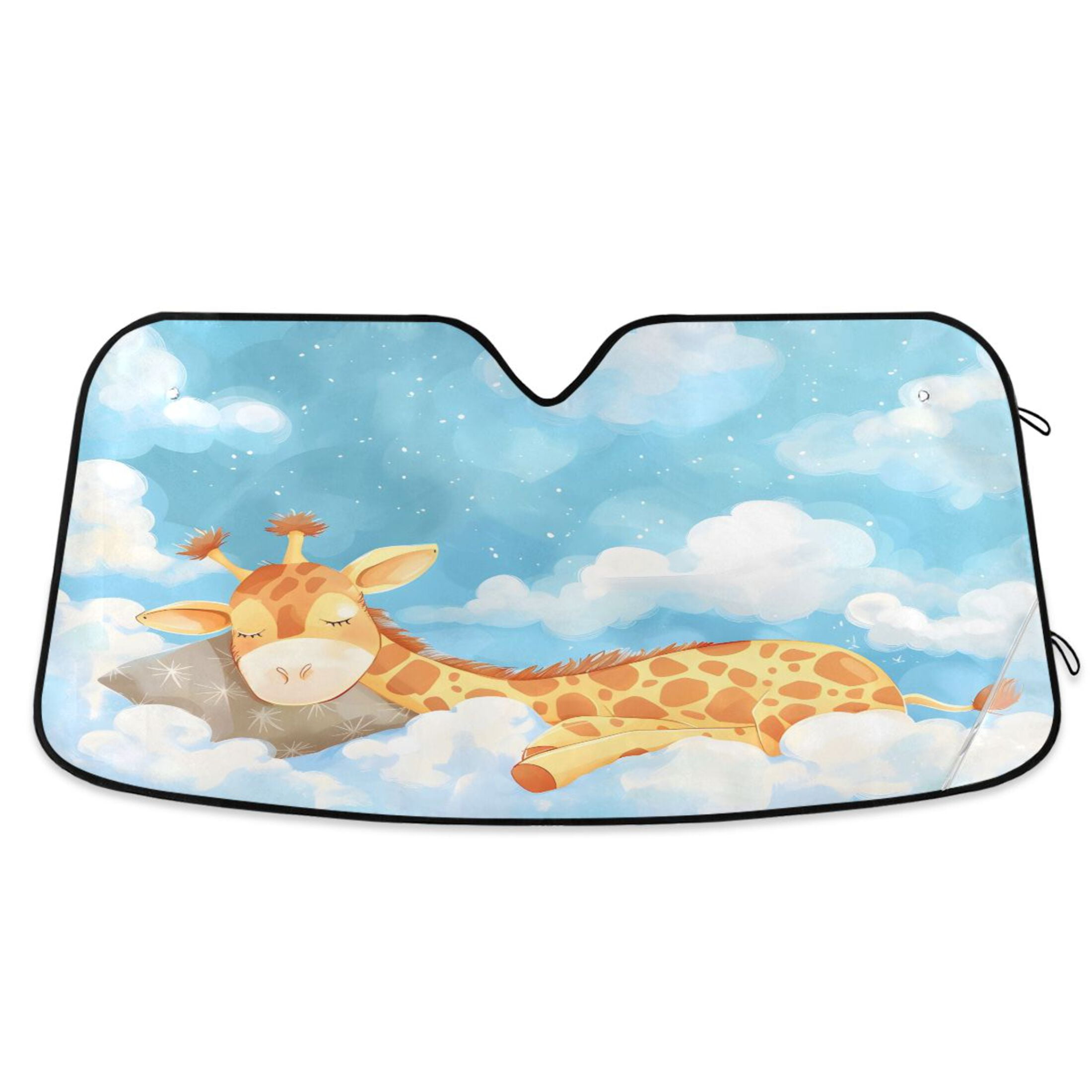 Giraffe Sleeping in Clouds Windshield Sun Shade Automobile Visor ...