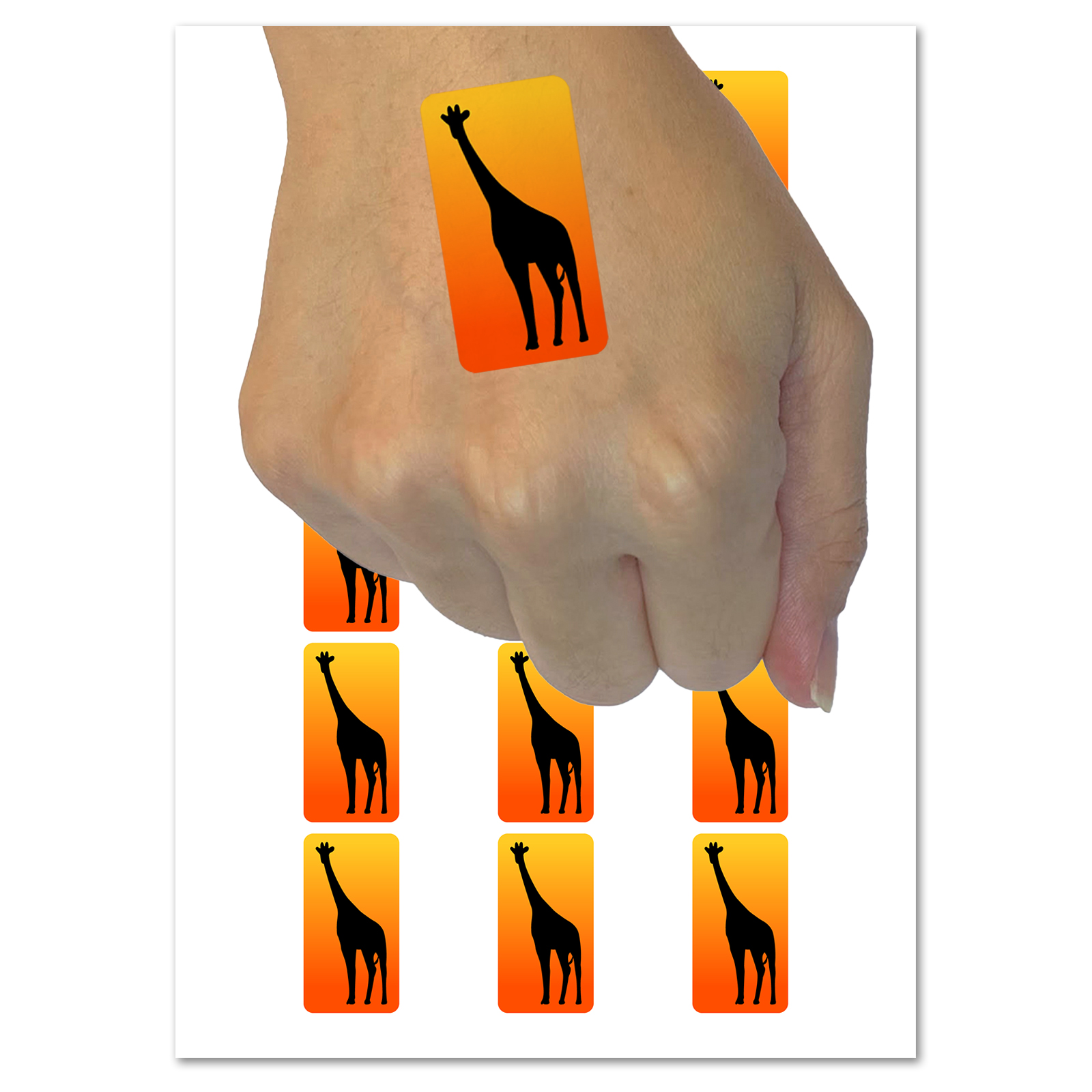 Giraffe Standing Solid Water Resistant Temporary Tattoo Set Fake Body ...