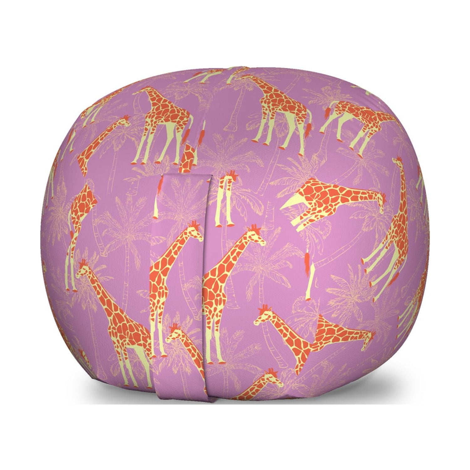 Giraffe Storage Toy Bag Chair, Vibrant Long Necked Animal Silhouettes ...