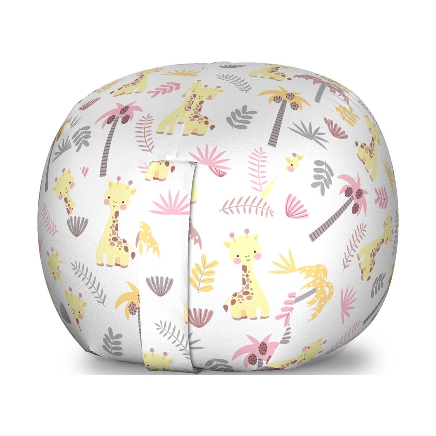 Giraffe Storage Toy Bag Chair, Young Giraffes in with Palm Trees ...