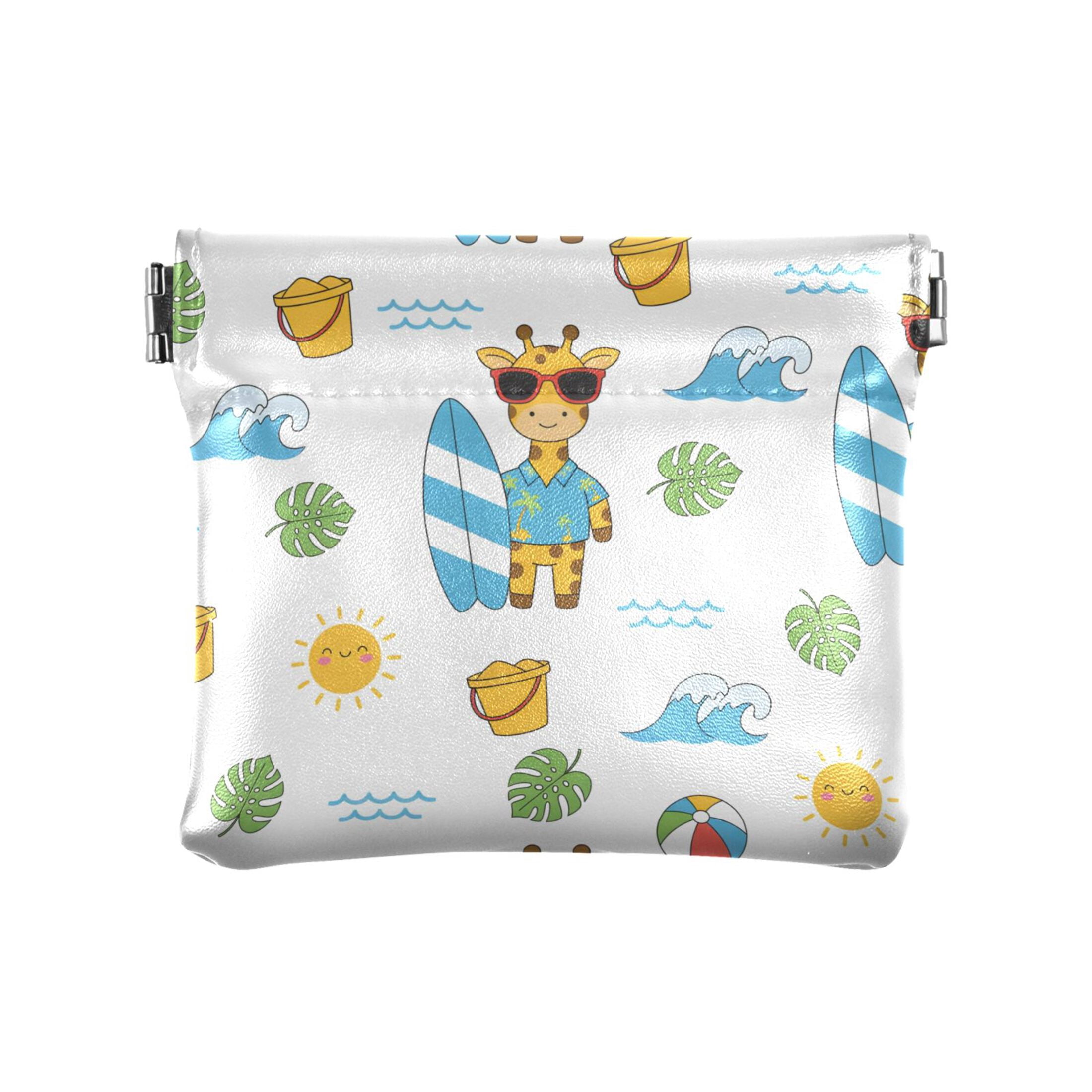 Giraffe Surfing Wallet Small PU Leather Change Pouch Wallet for Women ...