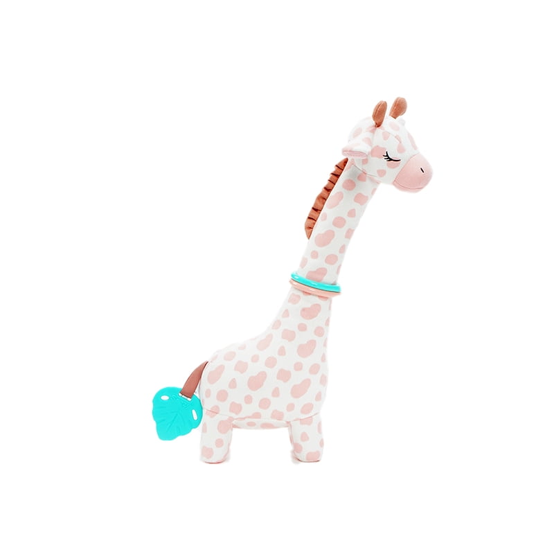 Giraffe Teether Plush Toy, Soothing Stuffed Animal with Chewable Head ...