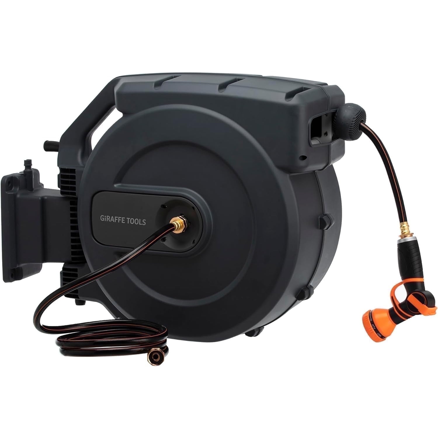 Giraffe Tools, Retractable Garden Hose Reel, 155ft, Wall Mounted ...
