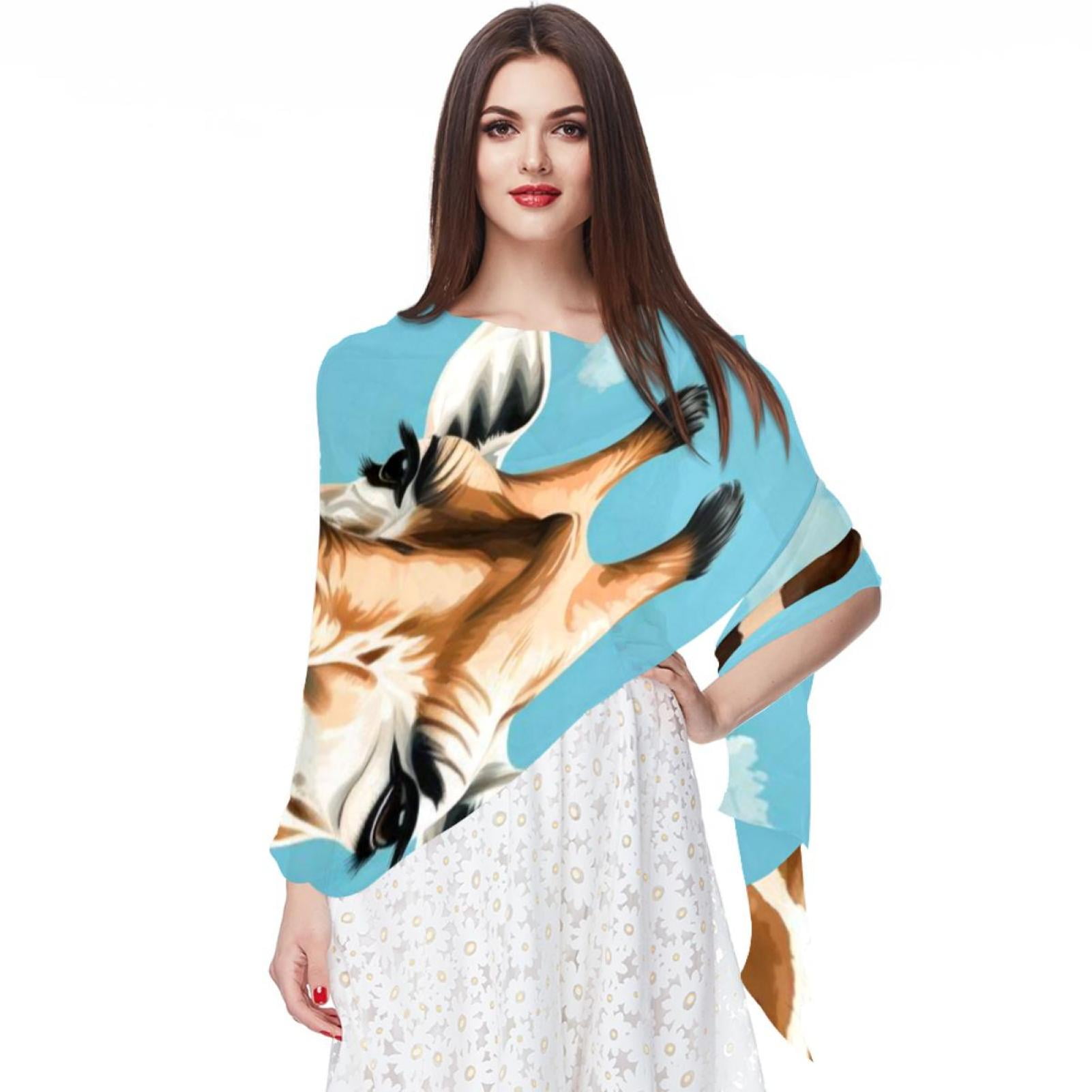 Giraffe Translucent Light and Breathable Chiffon Silk Scarf 70.86x28 ...