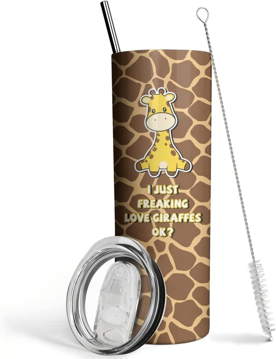 Giraffe Tumbler with Lid and Straw, Unique Giraffe Gifts for Women, Men ...