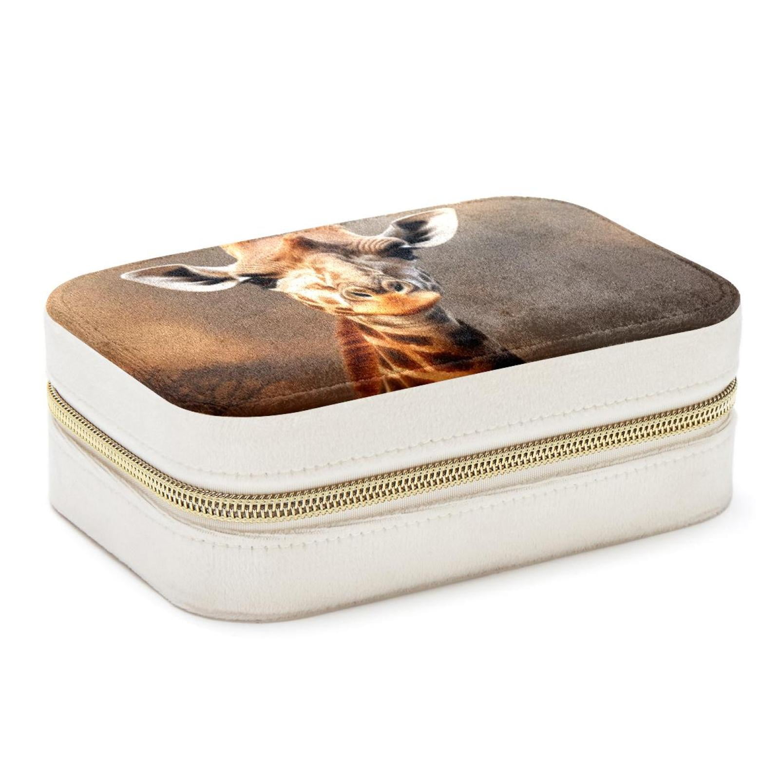 Giraffe Velvet Portable Jewelry Box with Removable Compartment ...