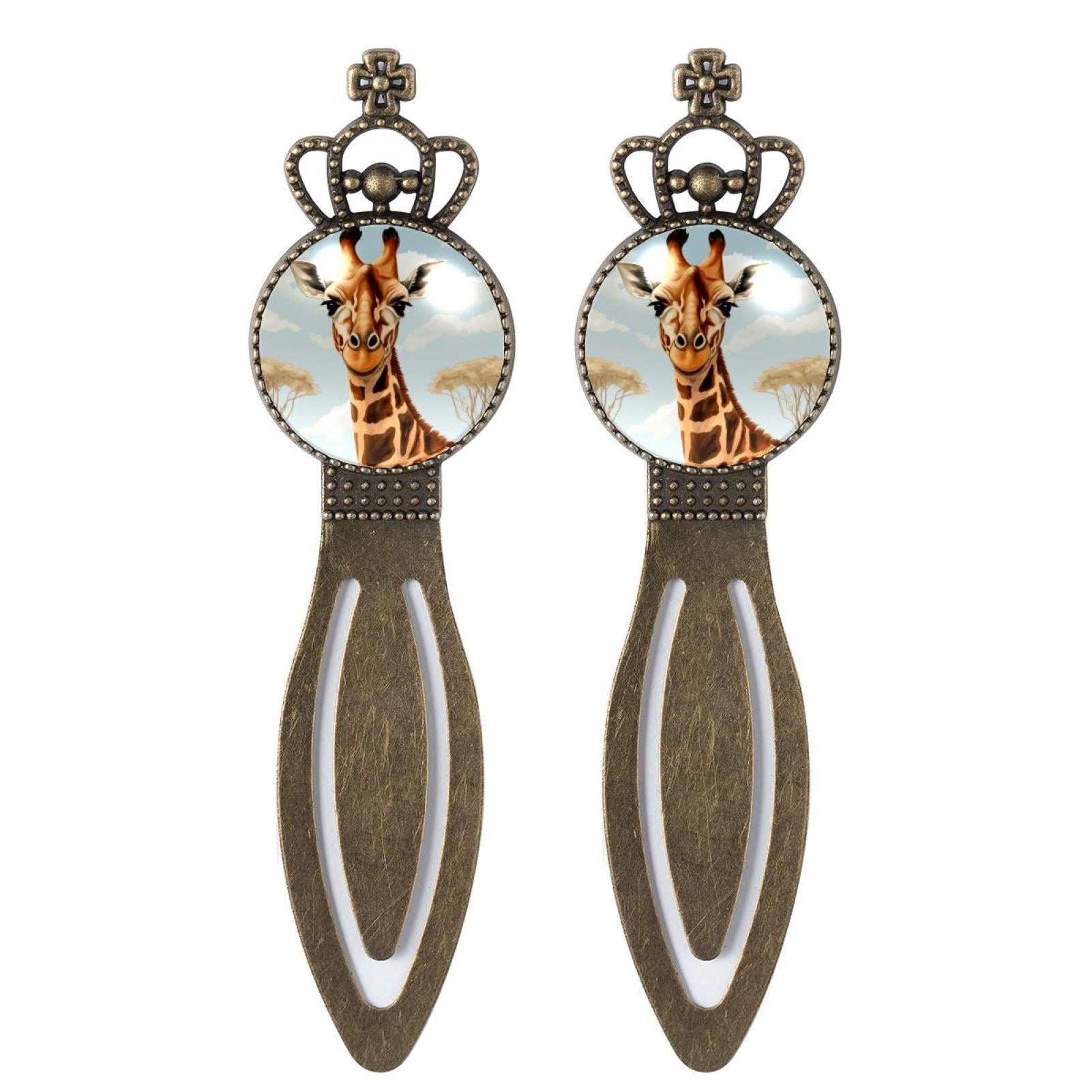 Giraffe Vintage Copper Crown-Shaped Bookmarks: Stainless Steel Reading ...