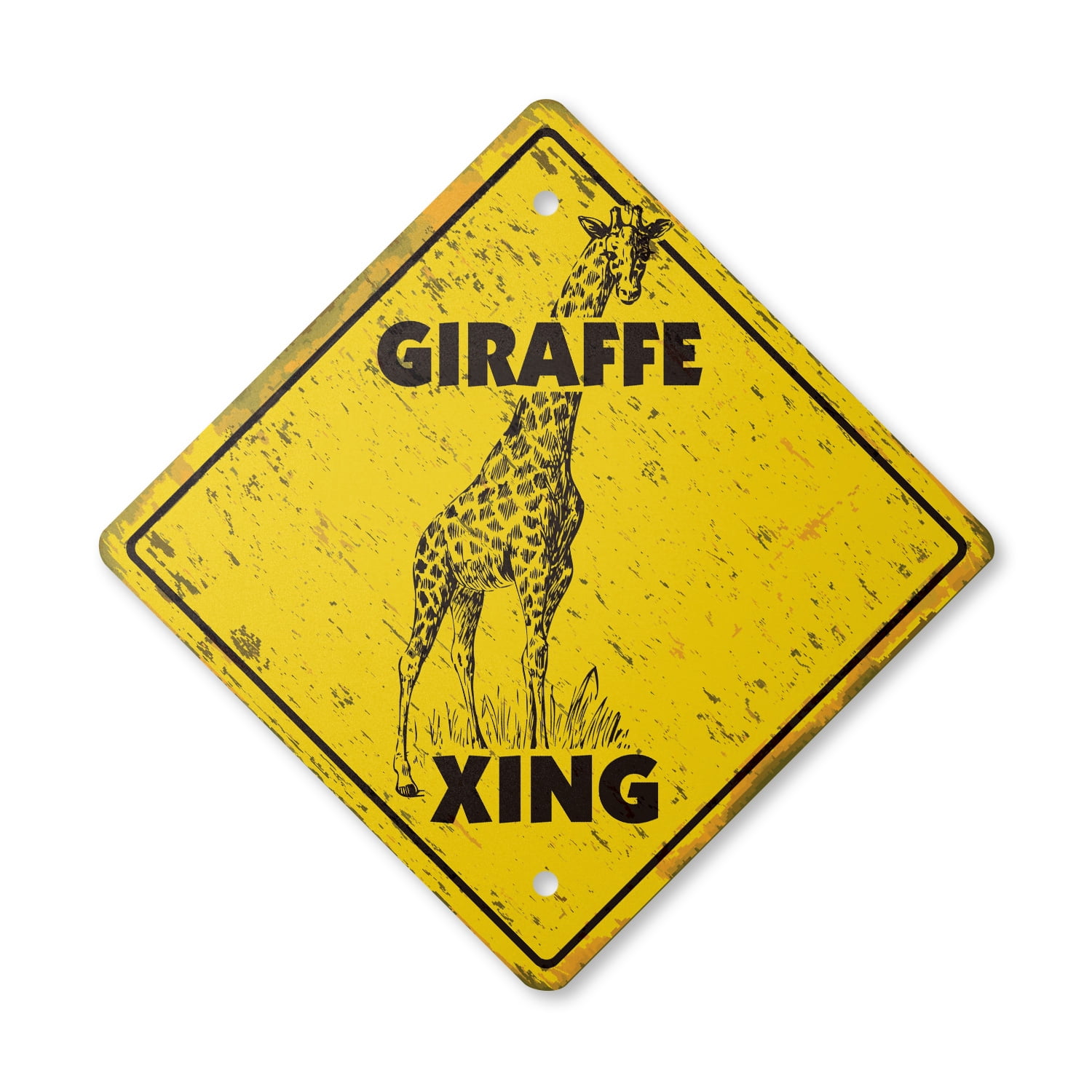 Giraffe Vintage Crossing Sign Zone Xing | Indoor/Outdoor Plastic | 14 ...