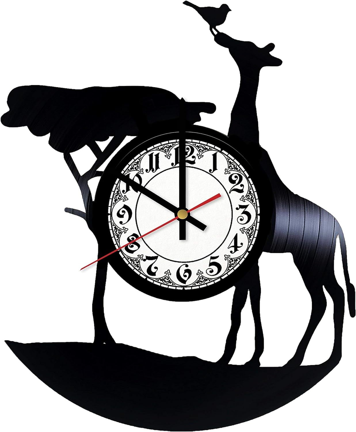 Giraffe Vinyl Wall Clock,Vinyl Record Clock Wall Art Unique Bedroom kitchen Decorations Handmade ...