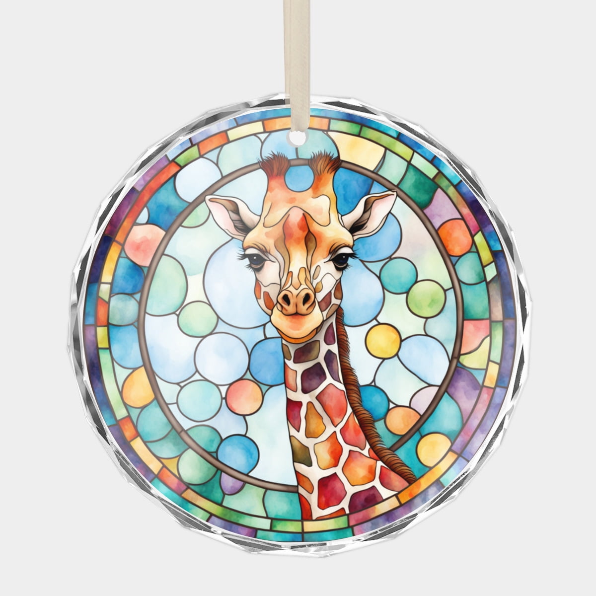 Giraffe, Watercolor Jungle Safari Animal, Giraffes Lover Stained Glass ...
