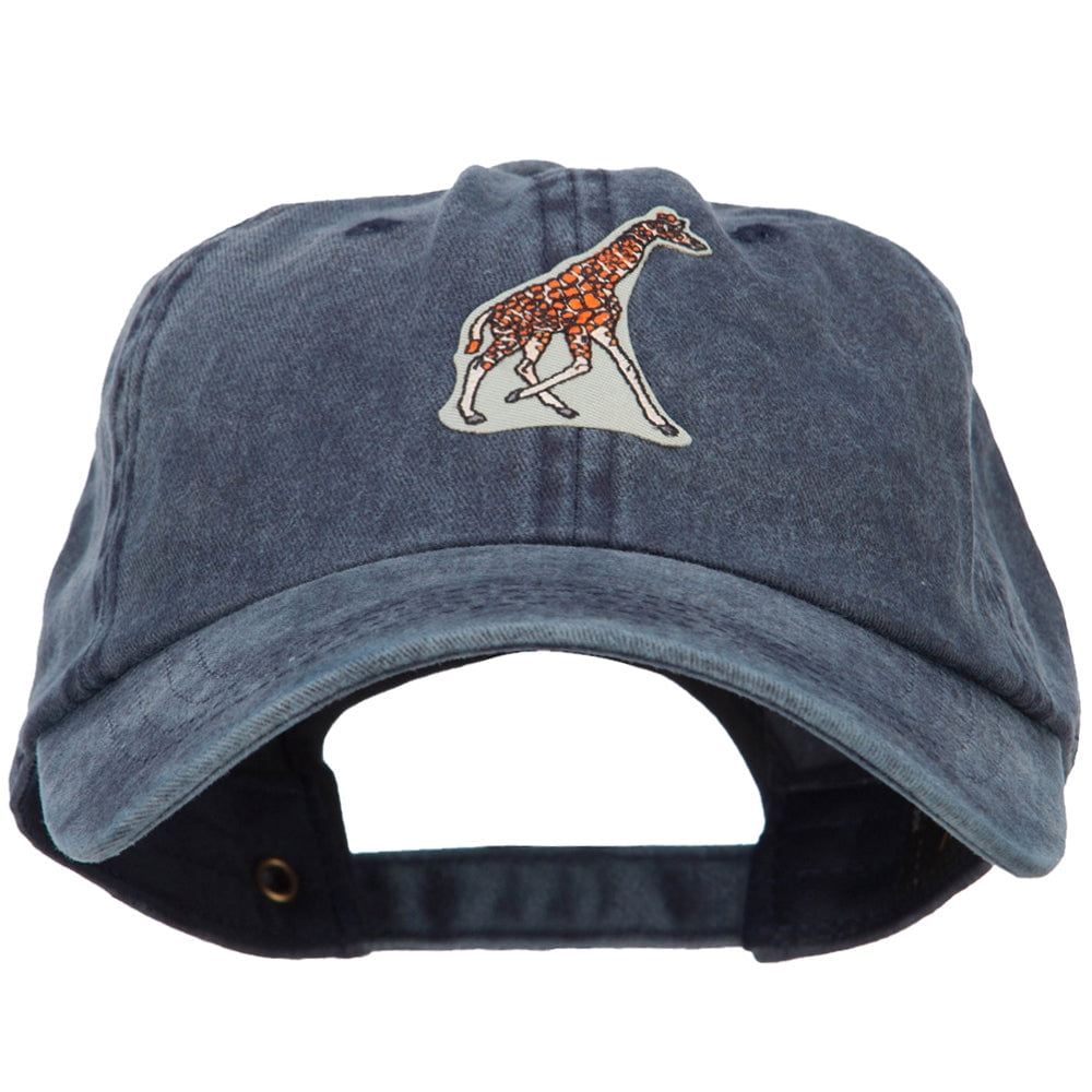 Giraffe Wild Animal Patched Washed Cotton Twill Cap - Navy OSFM ...