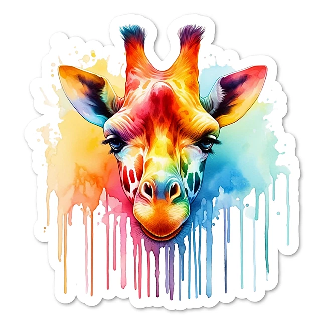 Giraffe Wildlife Sticker Wildlife, Water Resistant, Laptop Water ...