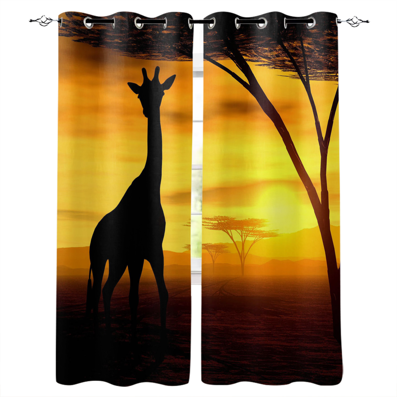 Giraffe Window Curtains Curtains for Living Room rative Items Living ...