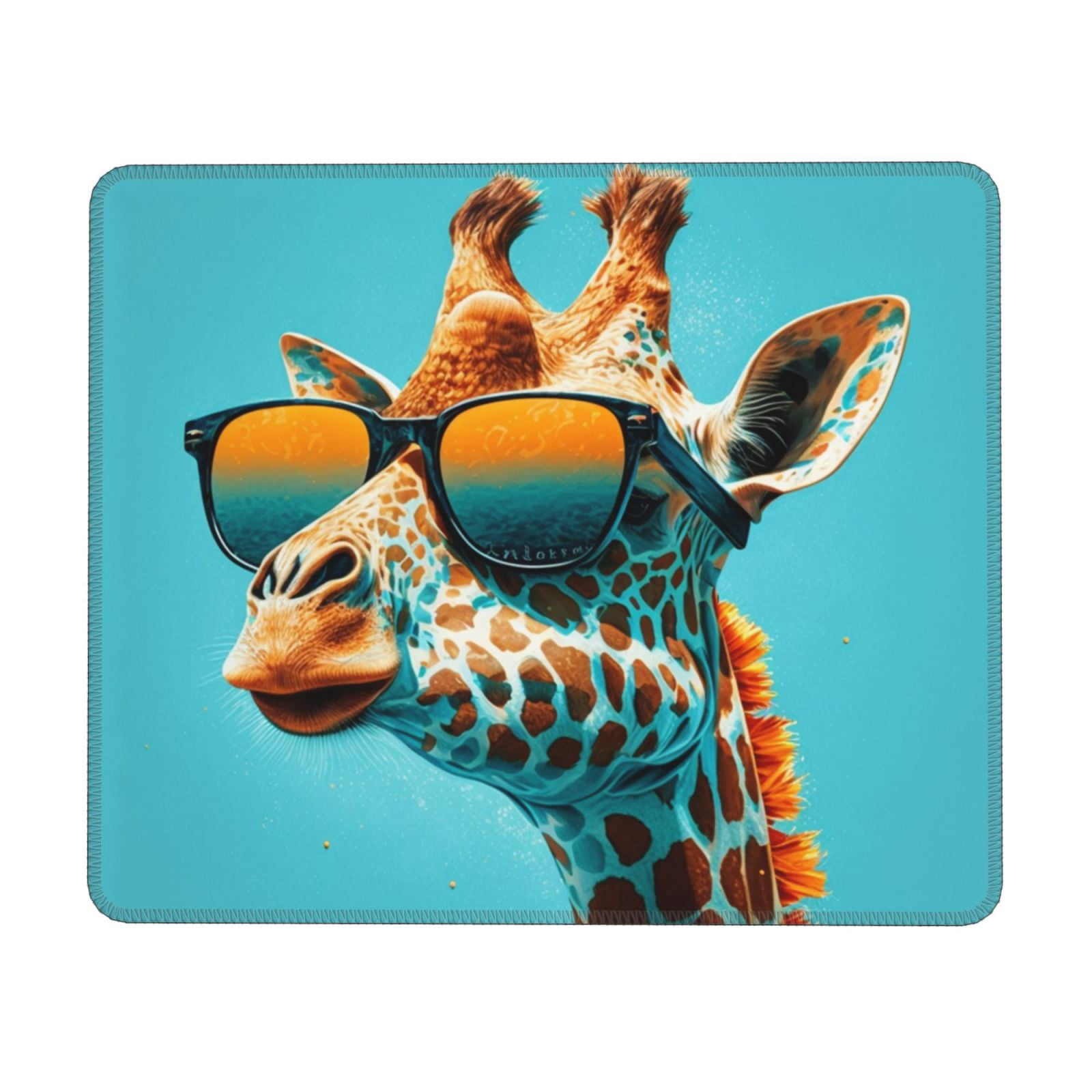 Giraffe With Sunglasses Sunny Day Cool Mouse Pad Non-Slip Rubber Gaming ...