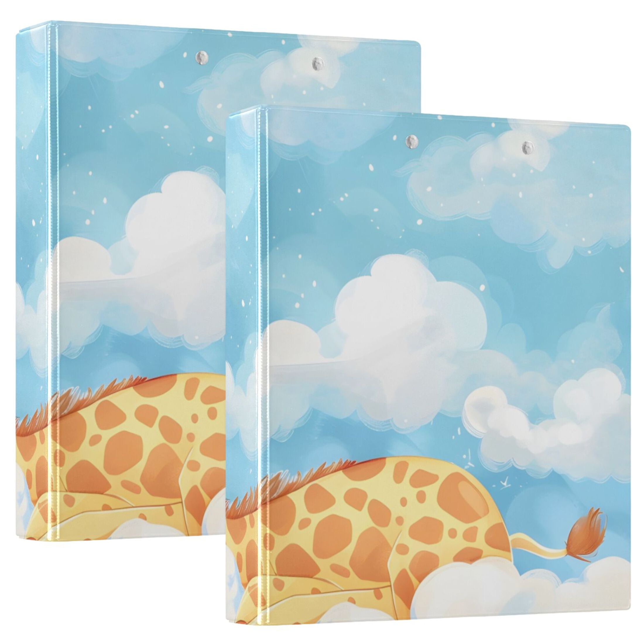 Giraffe in Clouds 3 Ring Binders 1.5 inch Hardcover File Folders with ...