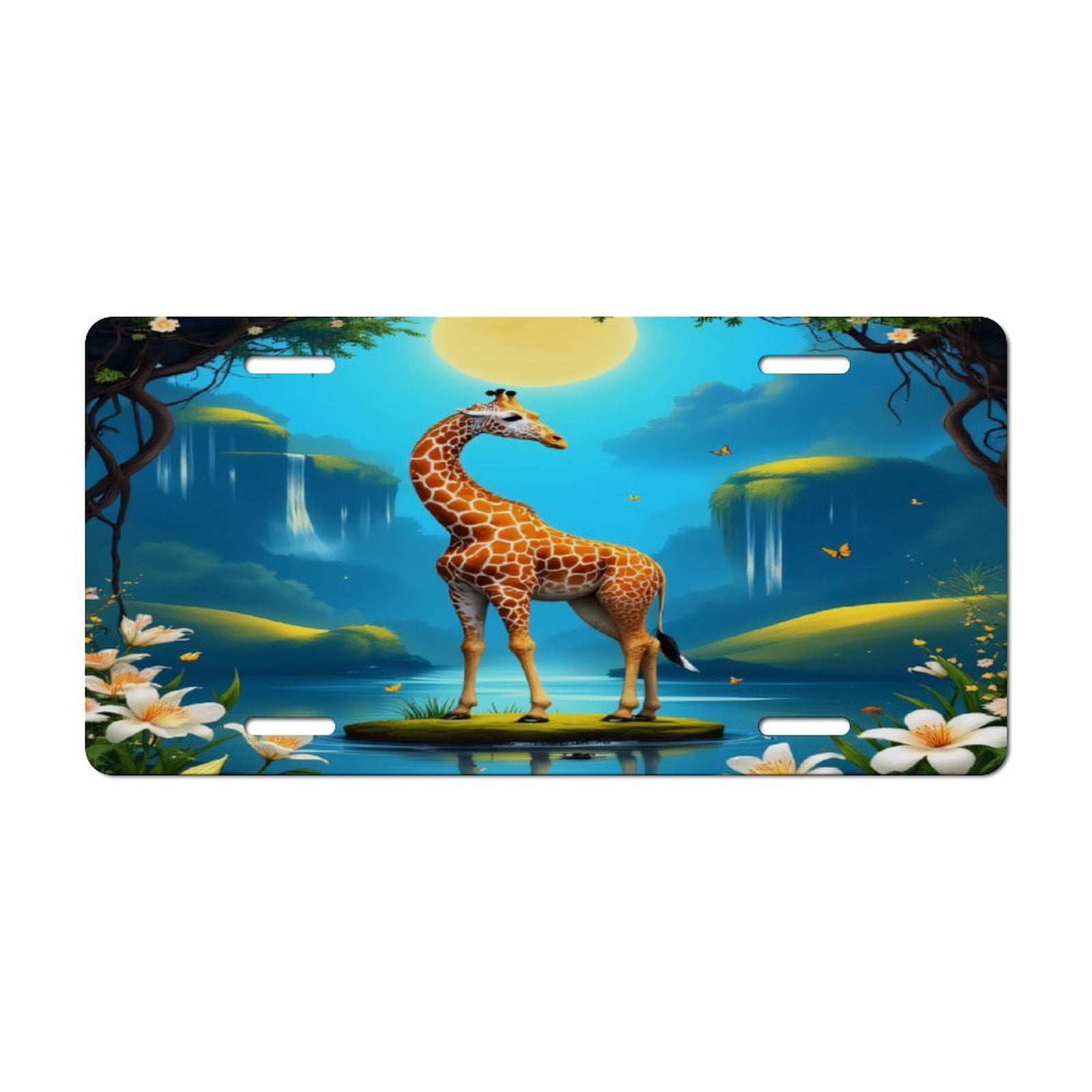 Giraffe in Fantasy Forest Car Decorative Front License Plate,Vanity Tag ...