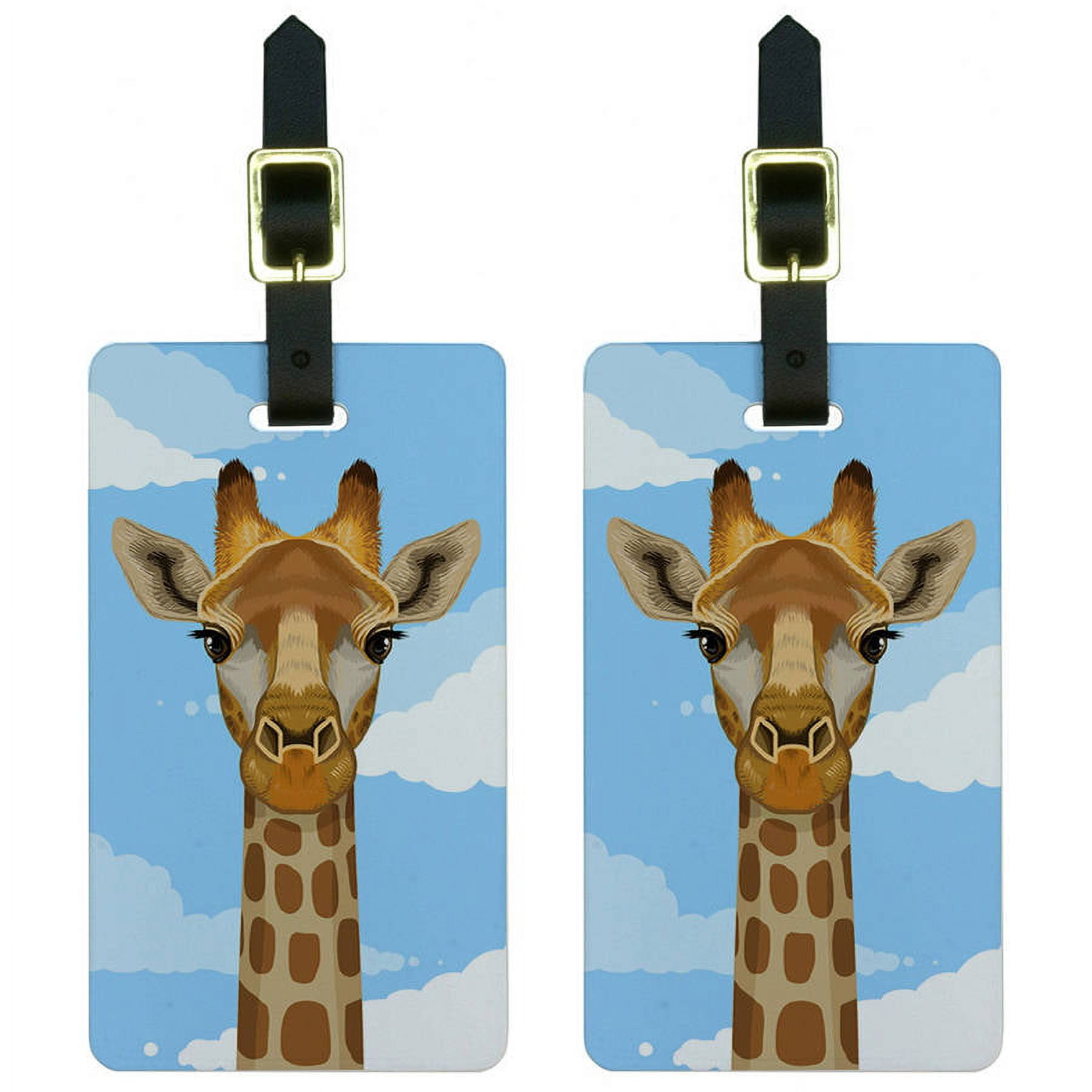 Giraffe in Sky Safari Animal Luggage Tags Suitcase Carry-On ID, Set of ...
