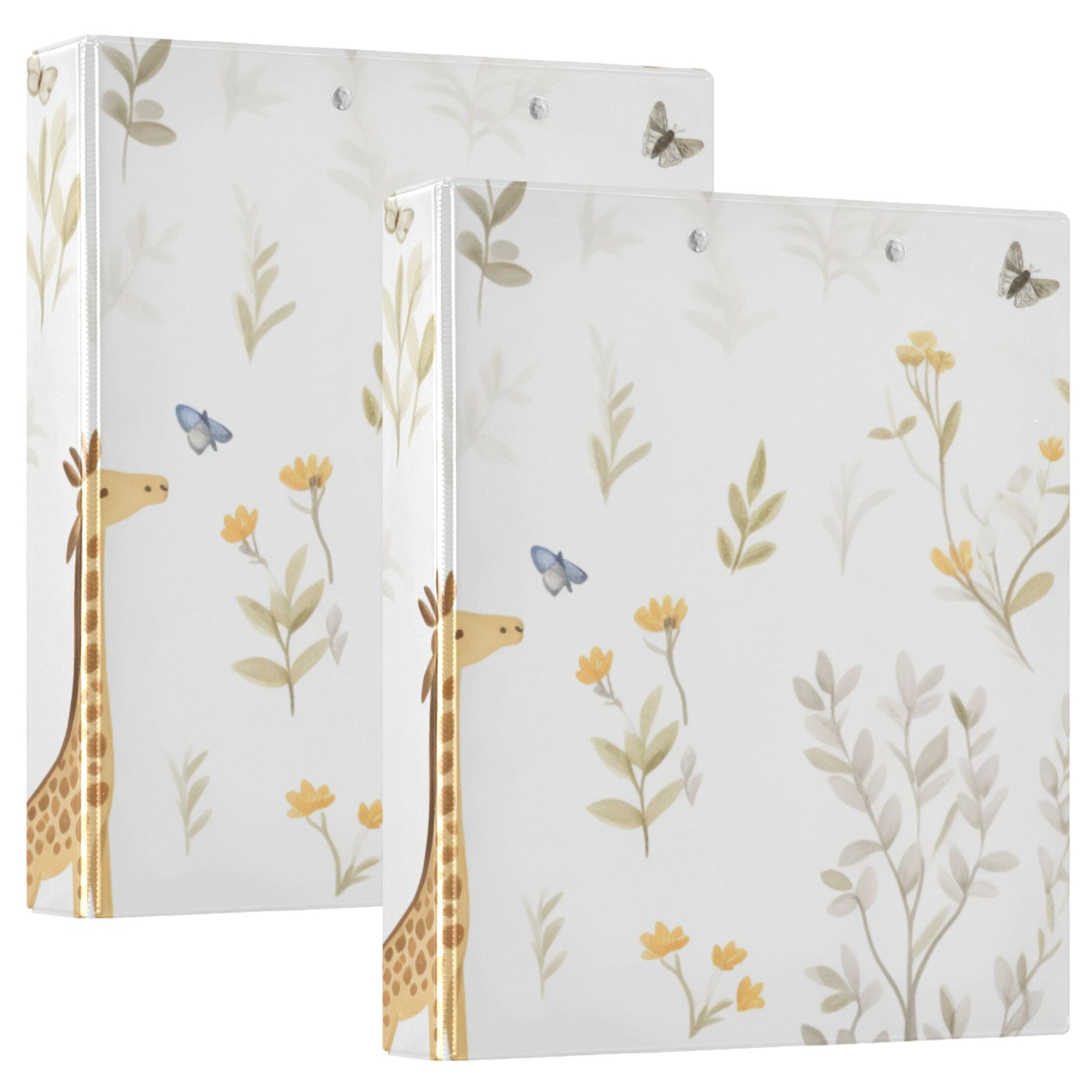 Giraffe in Trees Hardcover 3 Ring Binder 1.5 inch Round Rings with ...