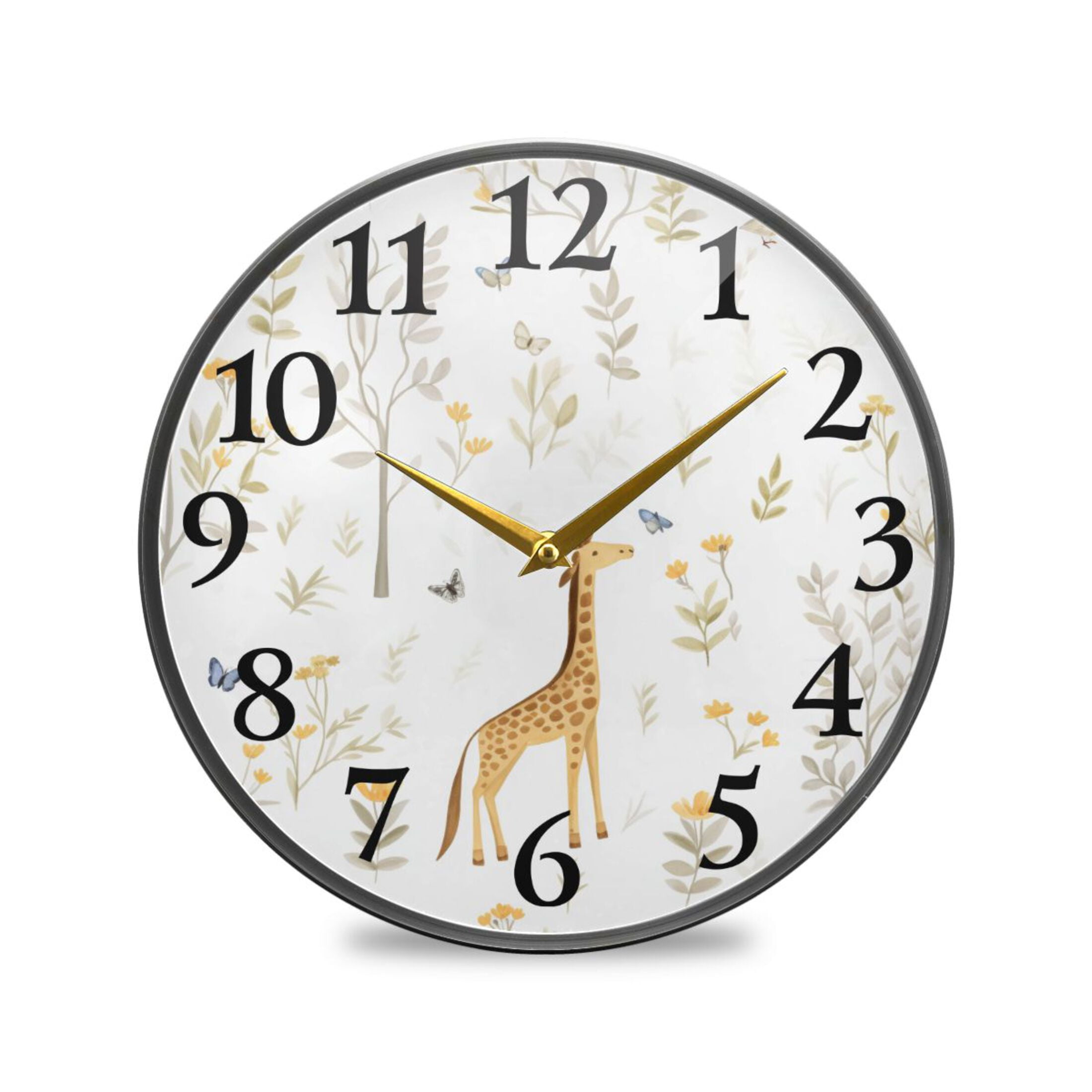 Giraffe in Trees Wall Clocks Battery Operated 9.5 Inch Round Clock ...