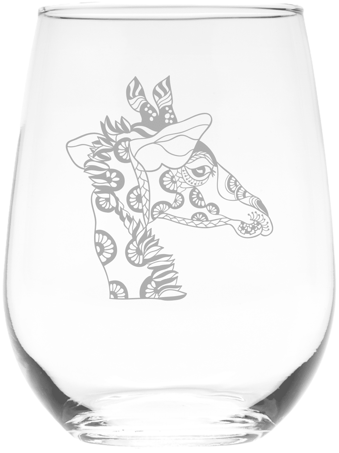 Giraffe Stemless Wine Glass, 17 oz. - 1 Piece - Giraffe Themed Gift for ...
