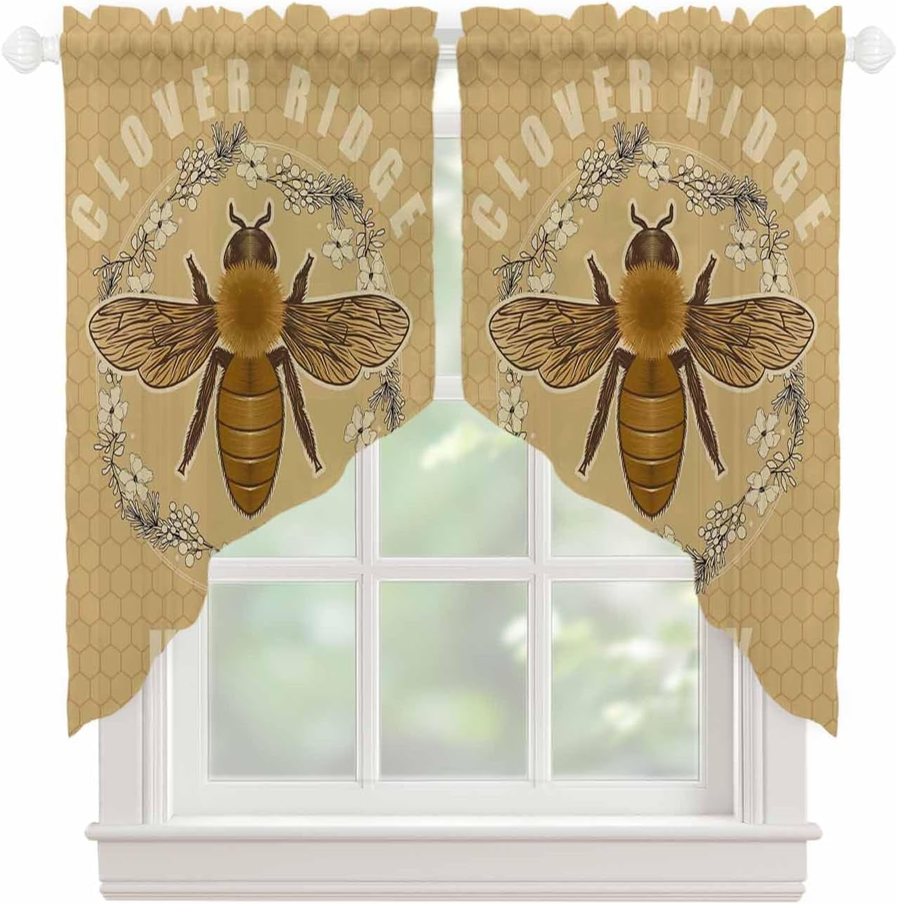 Giraffee Swag Valances for Windows Farm Pig Rustic Retro Wood Semi ...