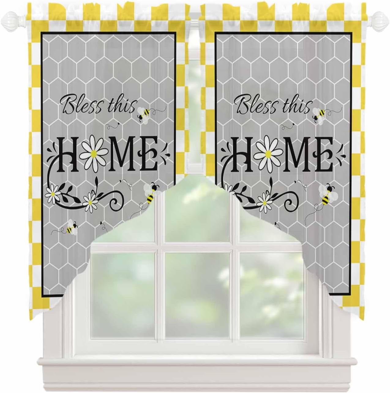 Giraffee Swag Valances for Windows Purple Gradient Semi Sheer Valance ...