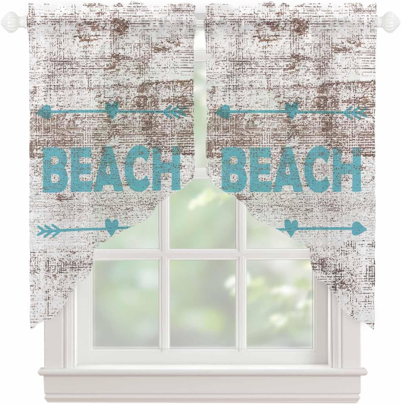 Giraffee Swag Valances for Windows Red Curve Dotted Semi Sheer Valance ...