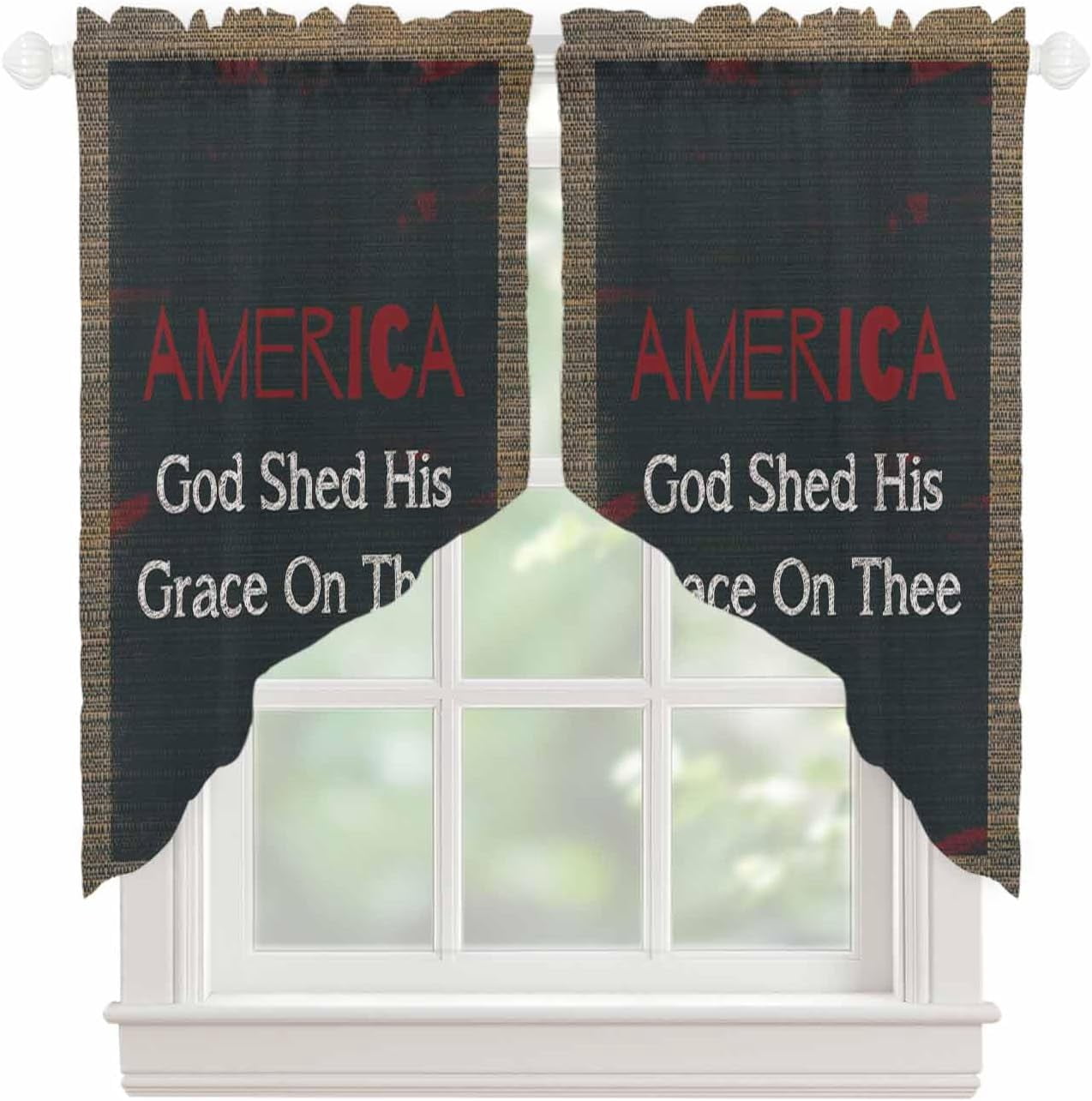 Giraffee Swag Valances for Windows Yellow Turquoise Mid Century Retro ...