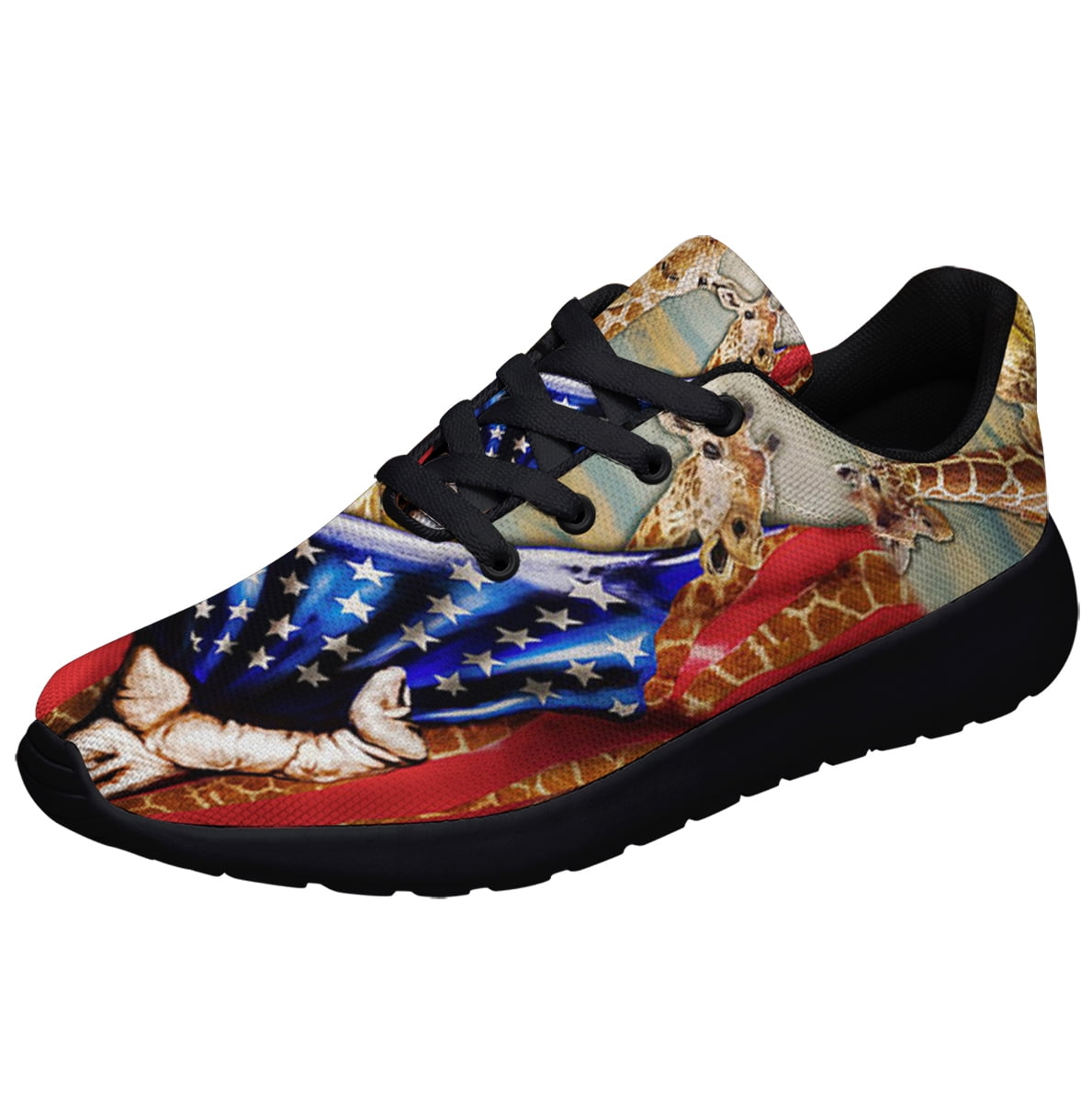 Giraffes American Shoes Sneakers for Women Men Black Size 12 - Walmart.com