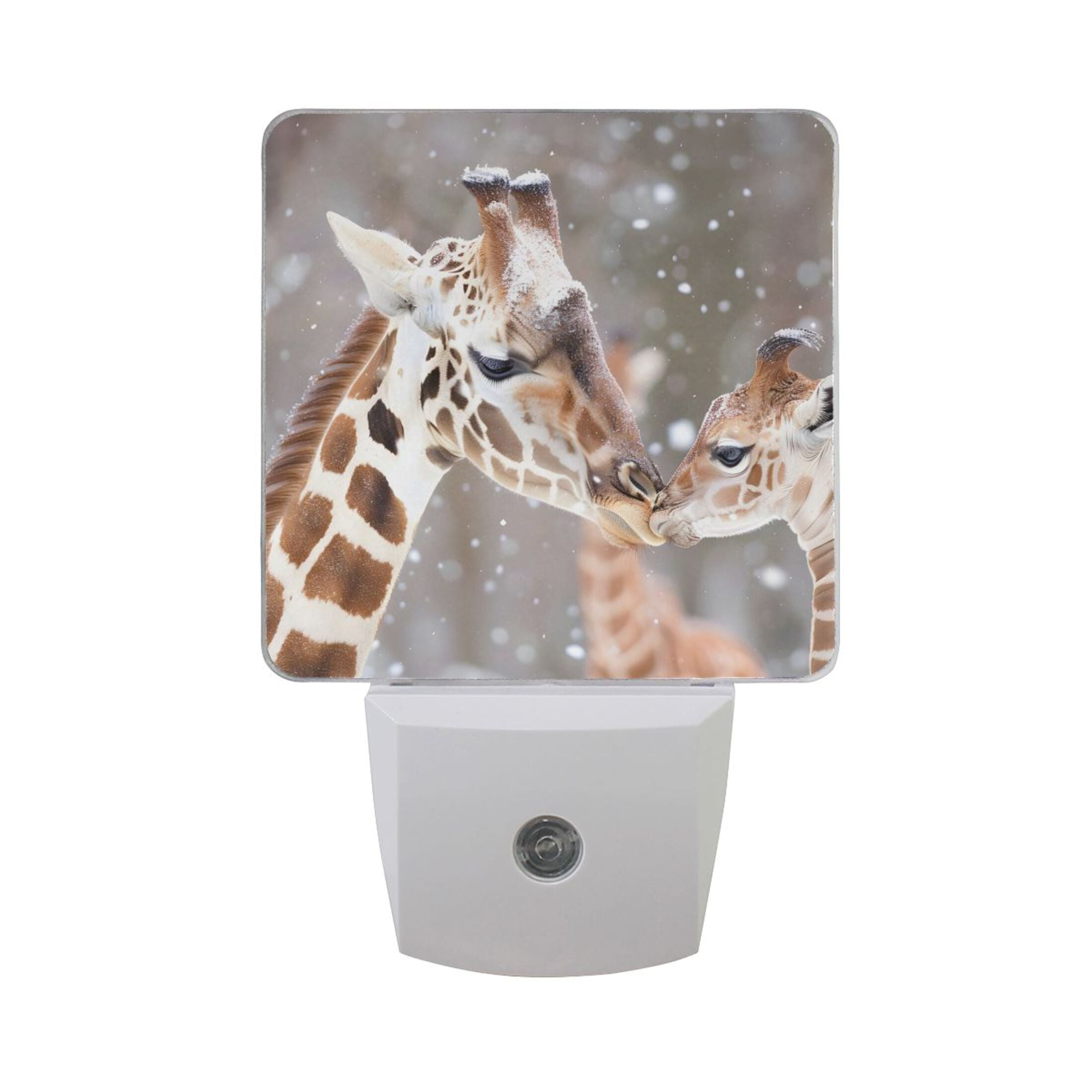 Giraffes Family in Winter Night Light 2 Pack LED Nightlight Plug into ...