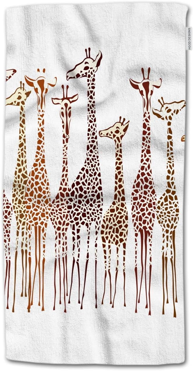 Giraffes Hand Towels Animal Cute Wild Cartoon Africa Safari Tall Group ...