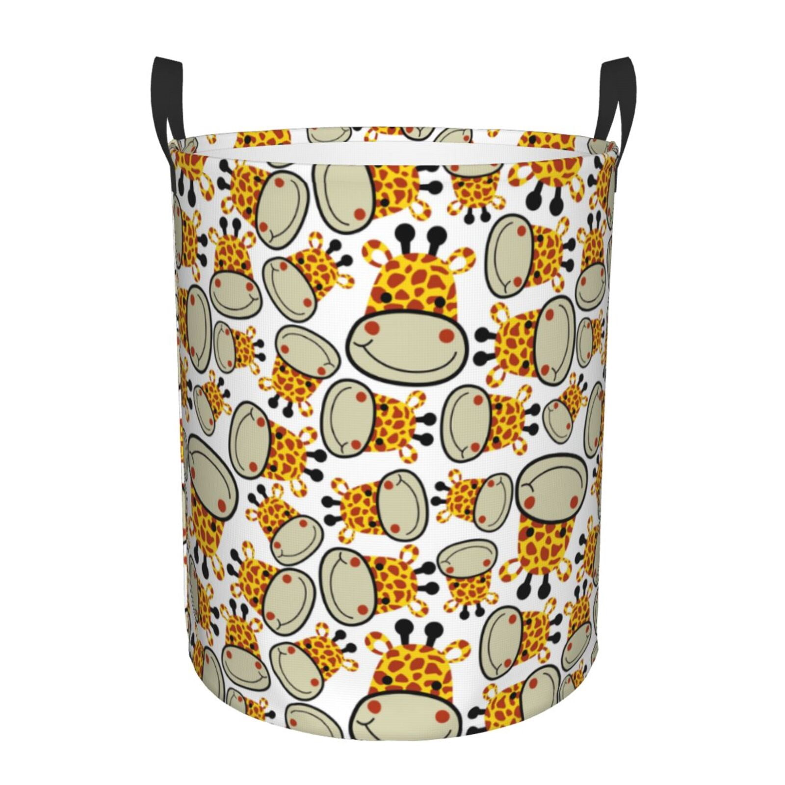 Giraffes Head Laundry Basket with Handles - Freestanding Laundry Hamper ...