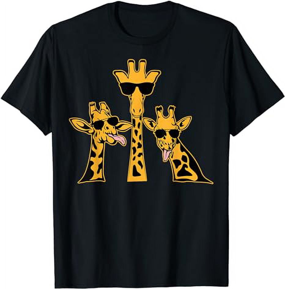 Giraffes family with sunglasses - Giraffe Design T-Shirt - Walmart.com