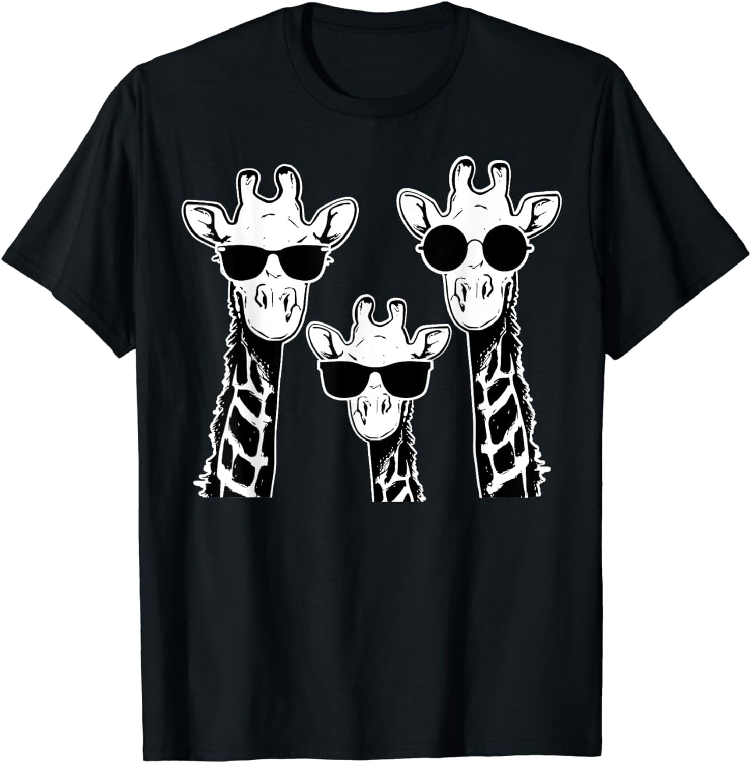 Giraffes family with sunglasses - Giraffe T-Shirt - Walmart.com