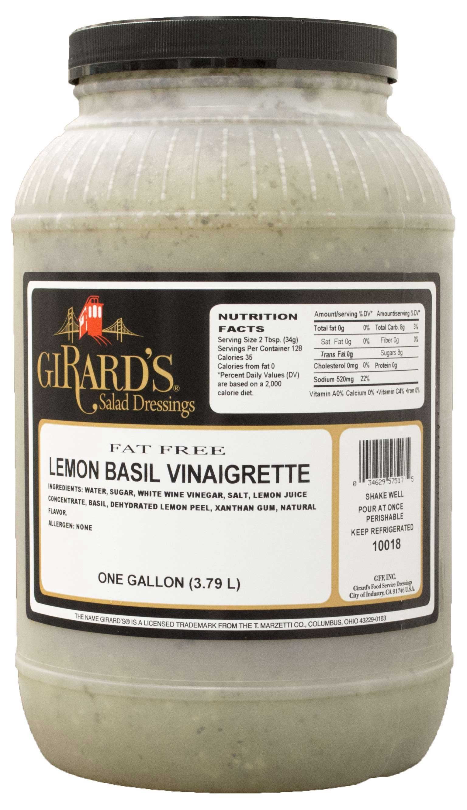 Girards Dressing Au Naturel Fat Free Lemon Basil Vinaigrette Dressing ...