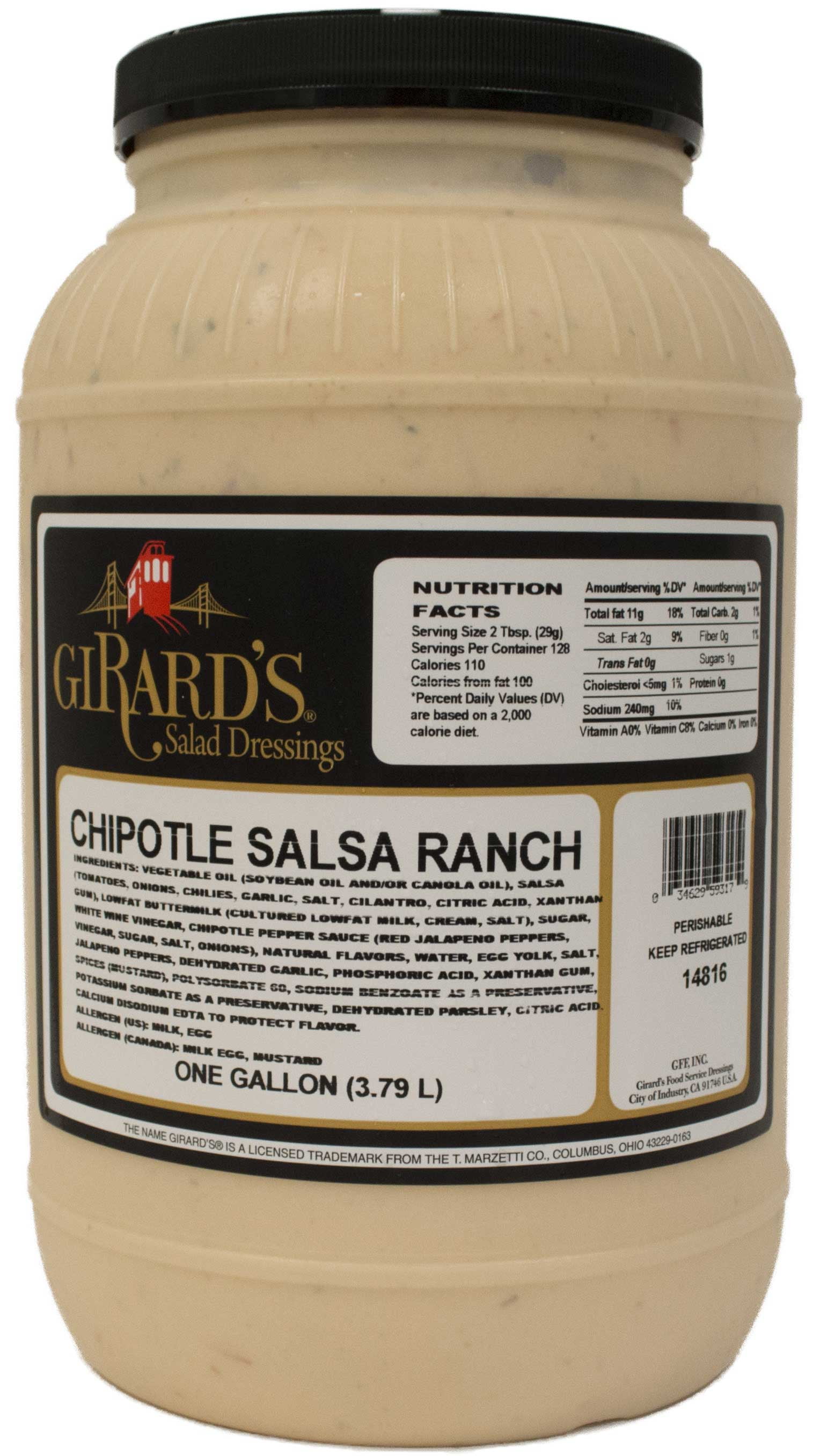 Girards Dressing Chipotle Salsa Ranch Dressing, 1 Gallon -- 2 per case ...